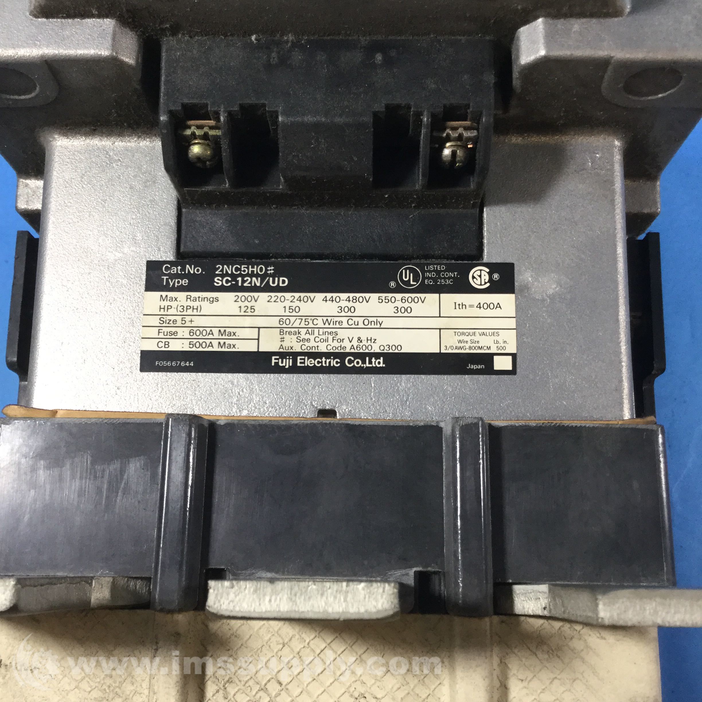 Fuji Electric SC-12N/UD 12V Contactor, 2NC5HO - IMS Supply