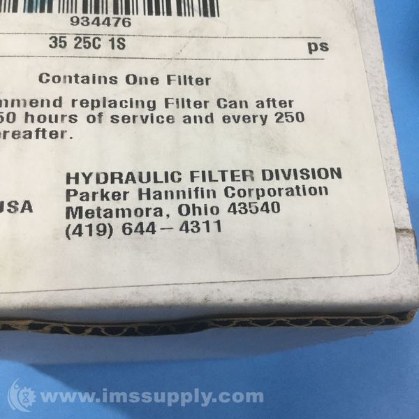 Parker 934476 Hydraulic Filter Element, Spin-On - IMS Supply