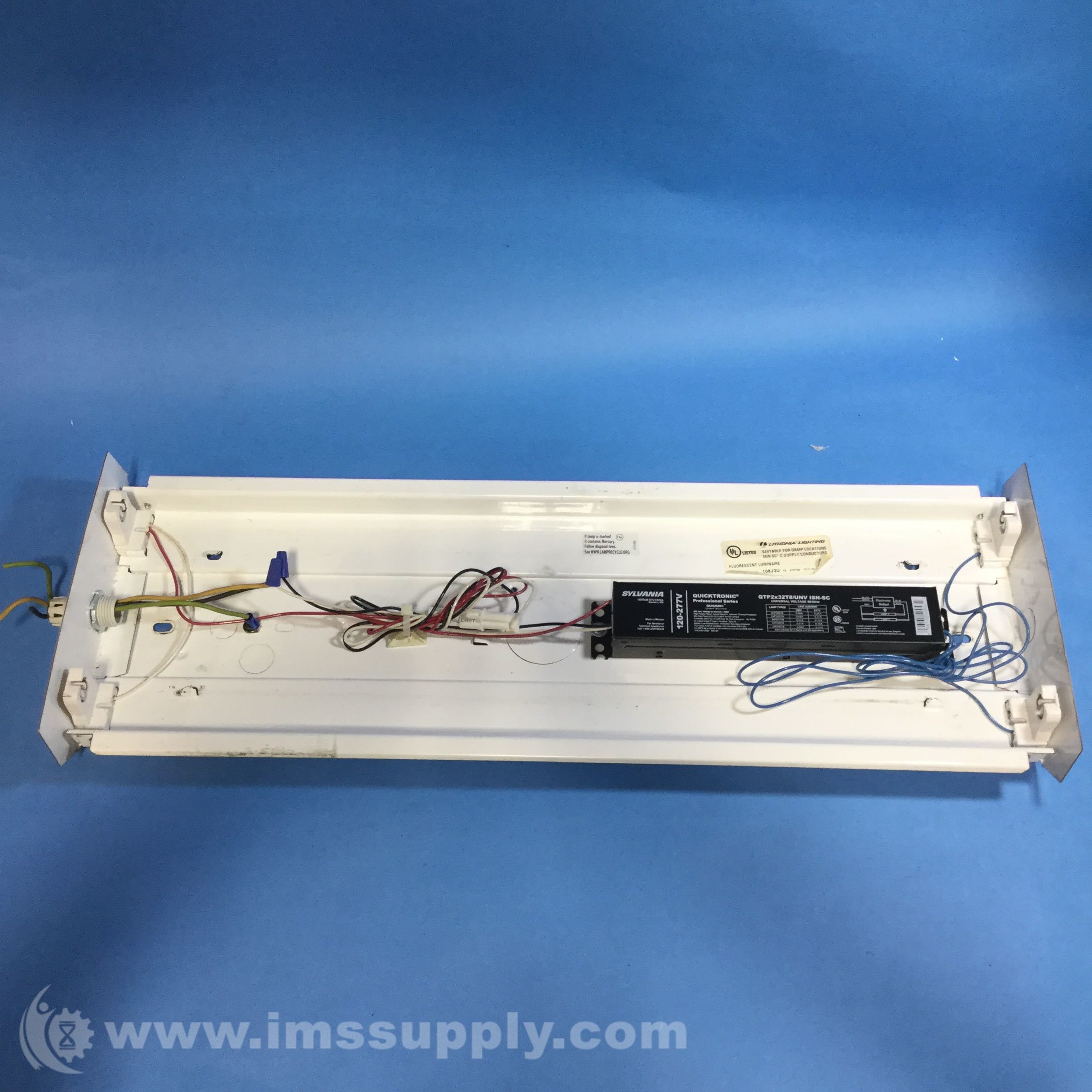 Lithonia Lighting U880641 2-Light Flush-Mount Steel White Fluores - IMS ...