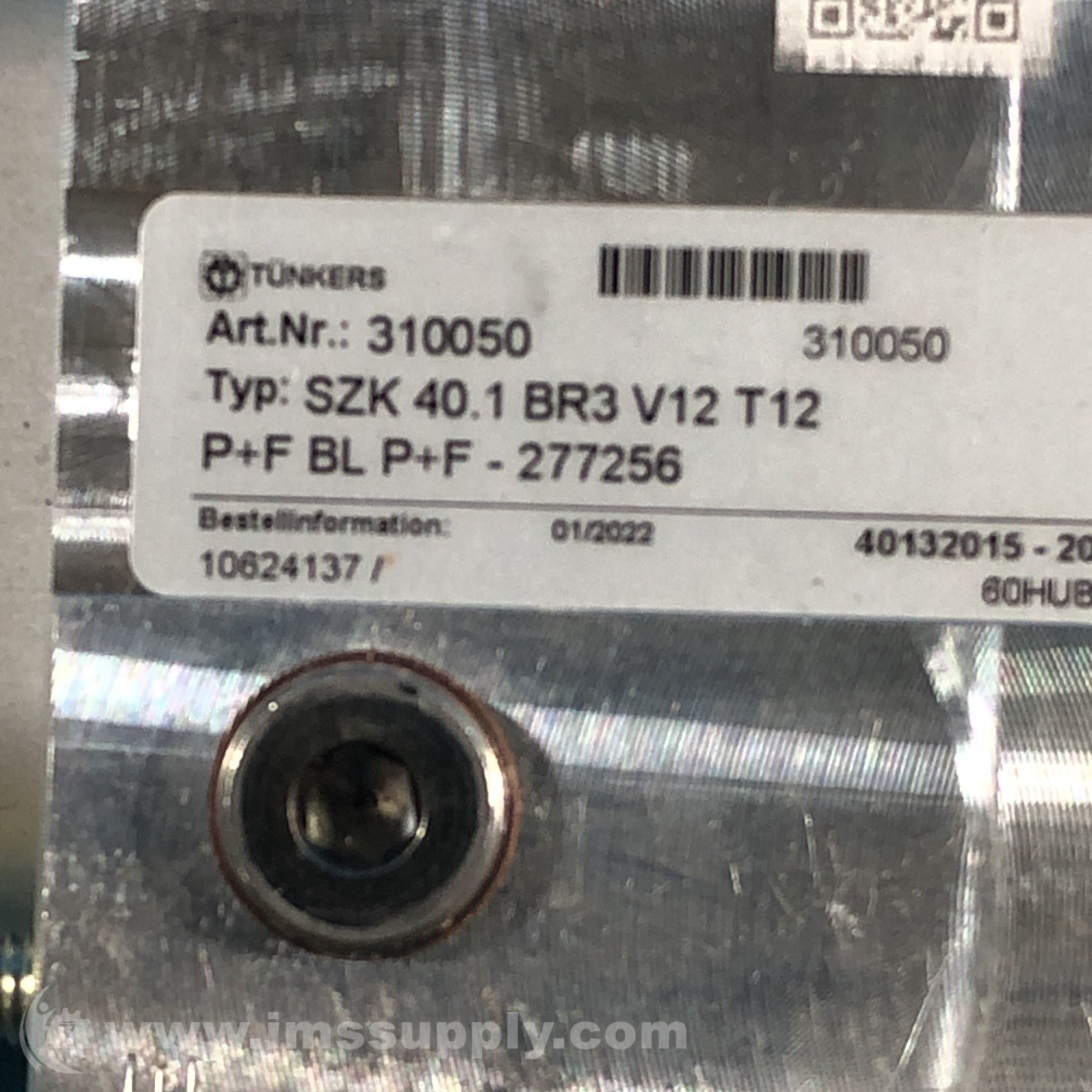 Tunkers SZK 40.1 BR3 V12 T12 60 Hub Pneumatic Cylinder - IMS Supply