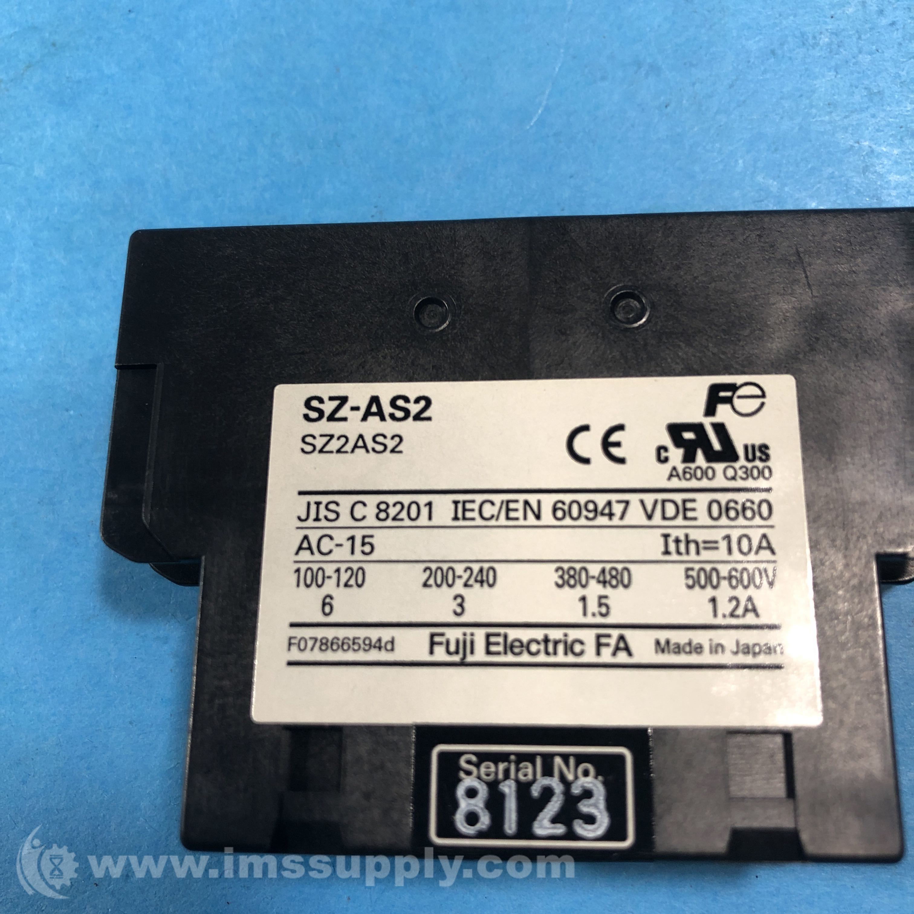 Fuji Electric SZ-AS2 Front Mounting Contact Block - IMS Supply