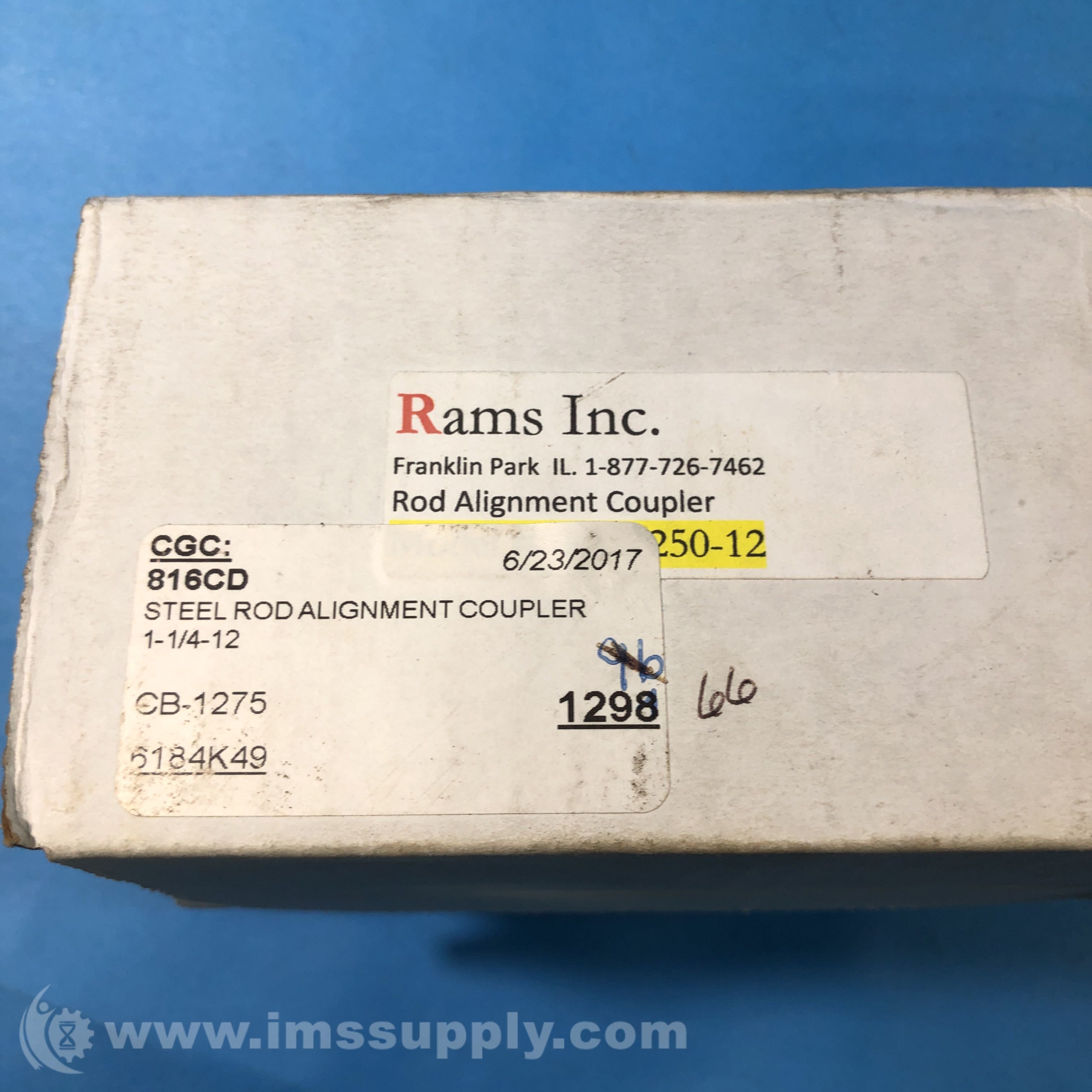 Rams Inc RM1250-12 Steel Rod Alignment Coupler - IMS Supply