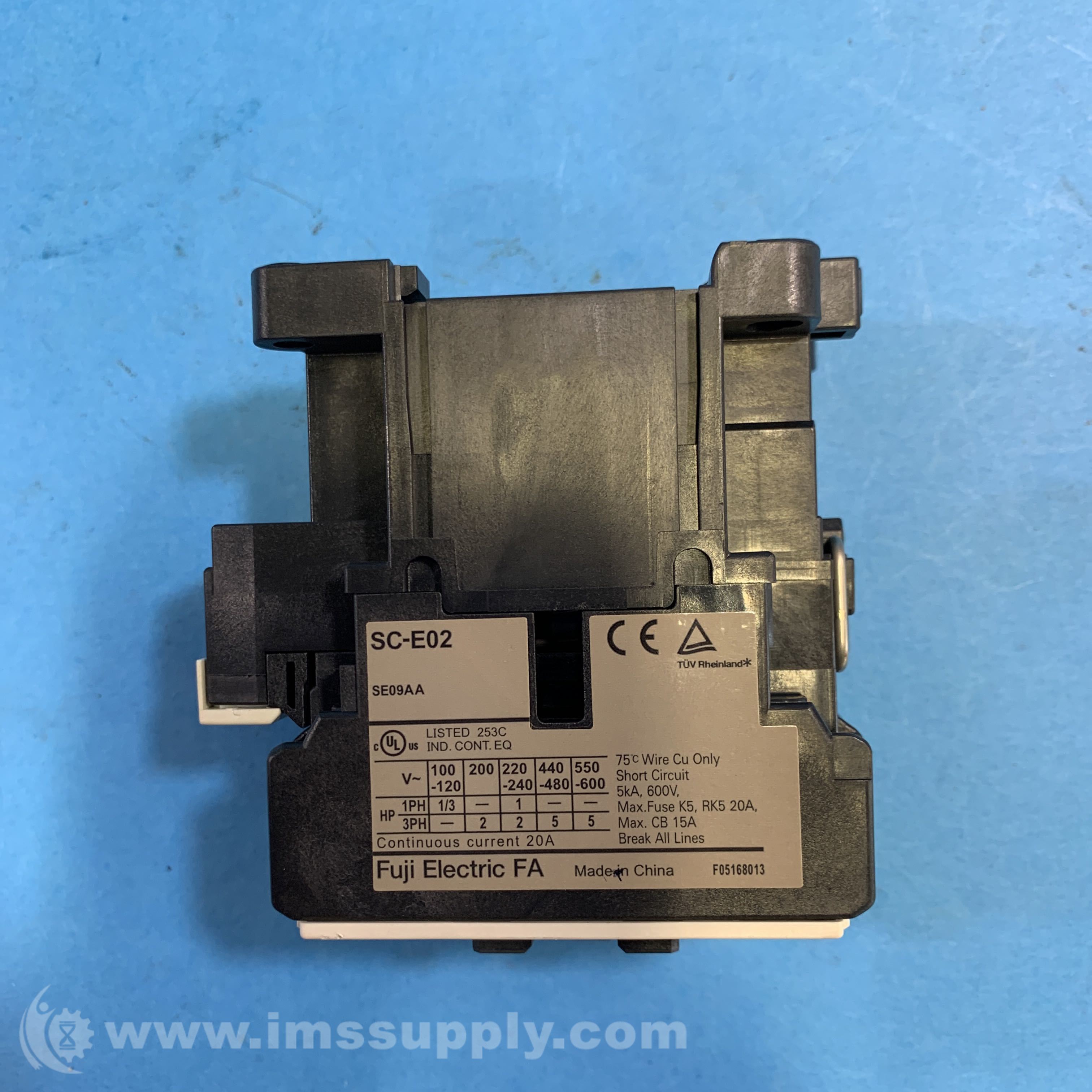 Fuji Electric SC-E02-110VAC Contactor, 3-P N/O, 120 VAC Coil, 9A - IMS ...