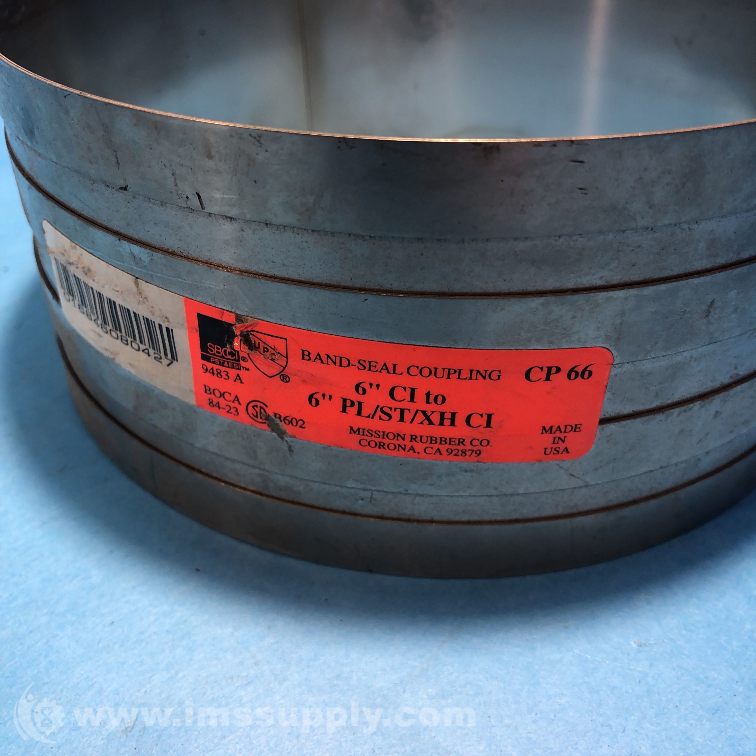 Mission Rubber Co. Band-Seal Coupling CP 66 6 Inch to PL/st/XH CI - IMS Supply