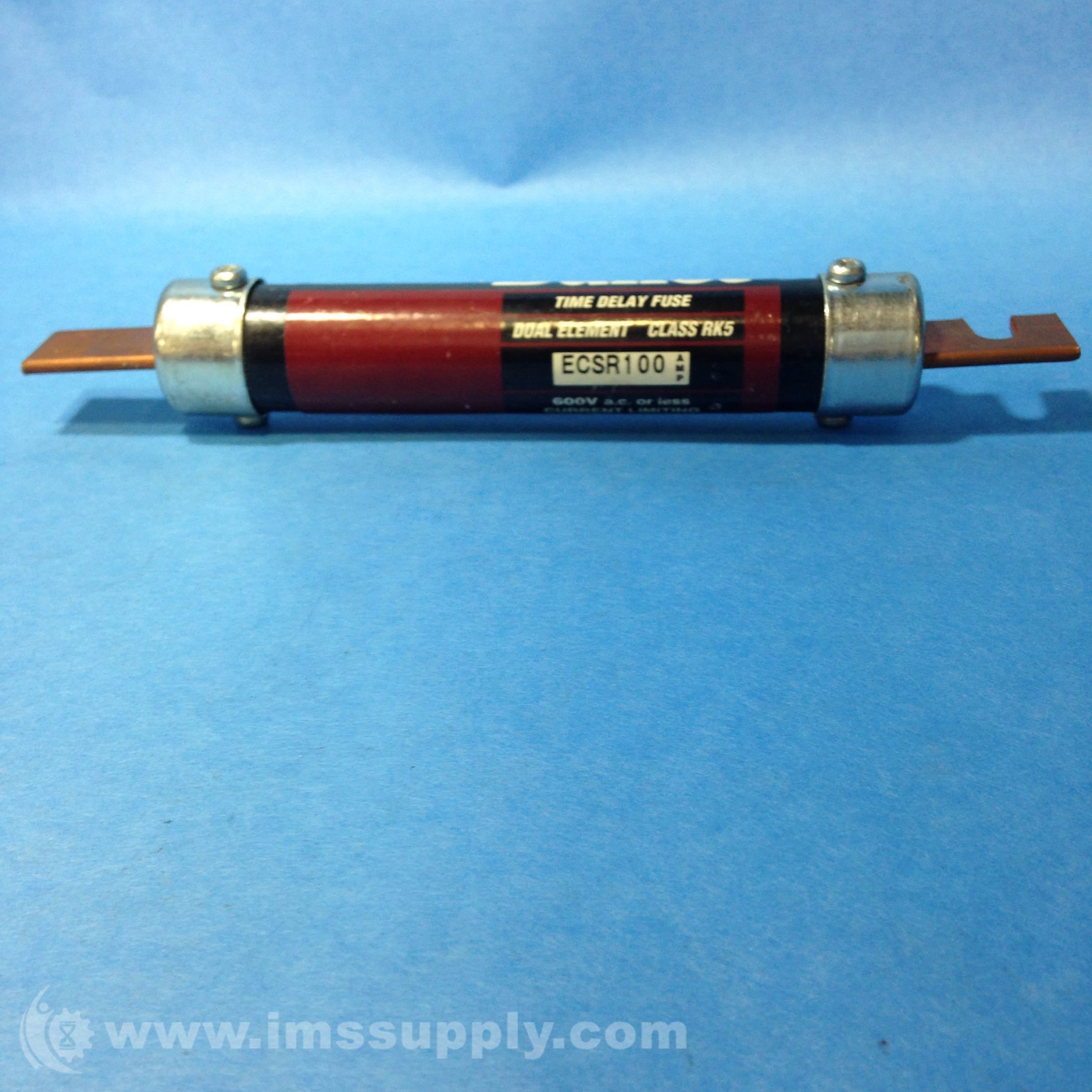 Edison Fuse ECSR100 Bullet Fuse, 100A 600V, Time Delay, Class RK5 - IMS ...