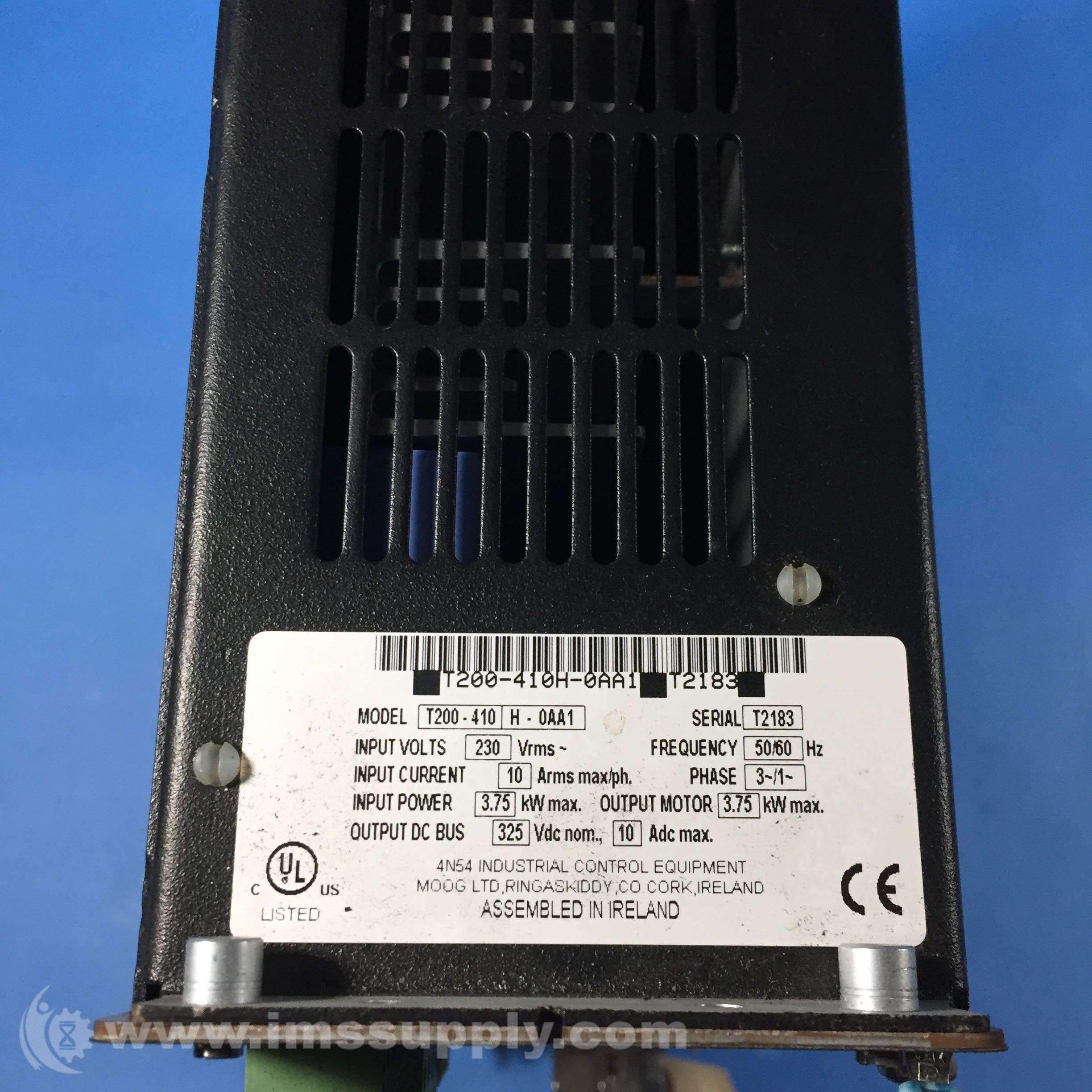 Moog T200-410H-0AA1 T200 Series Programmable Servo Drive - IMS Supply