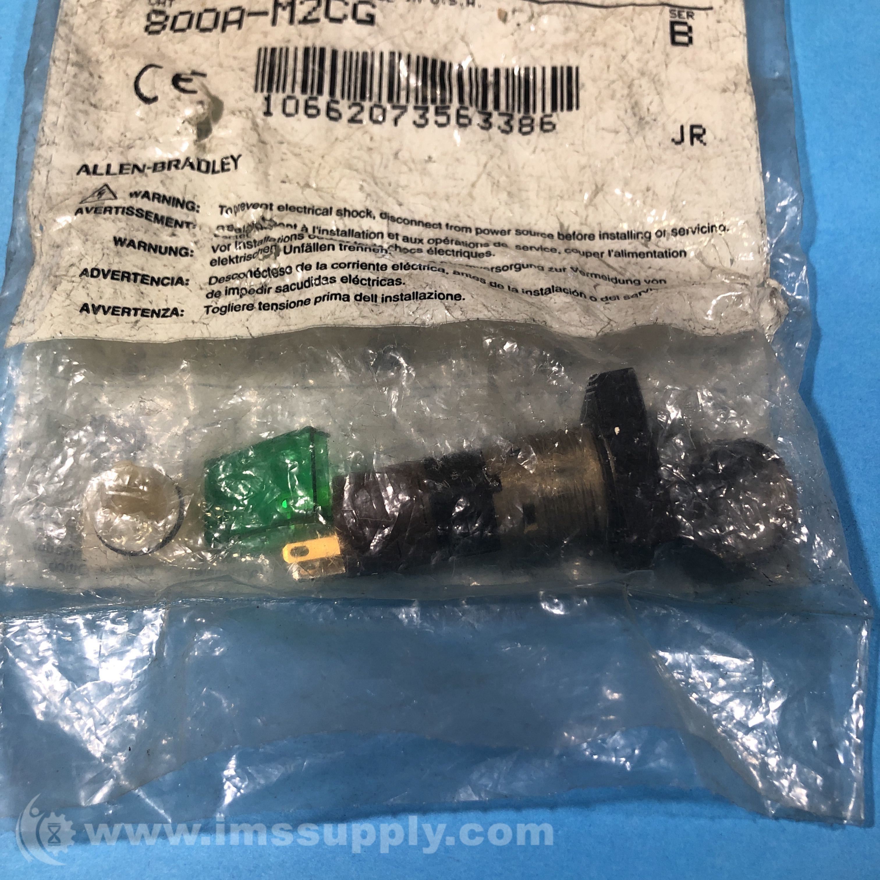 Allen Bradley 800A-M2CG Green Momentary Push Button - IMS Supply