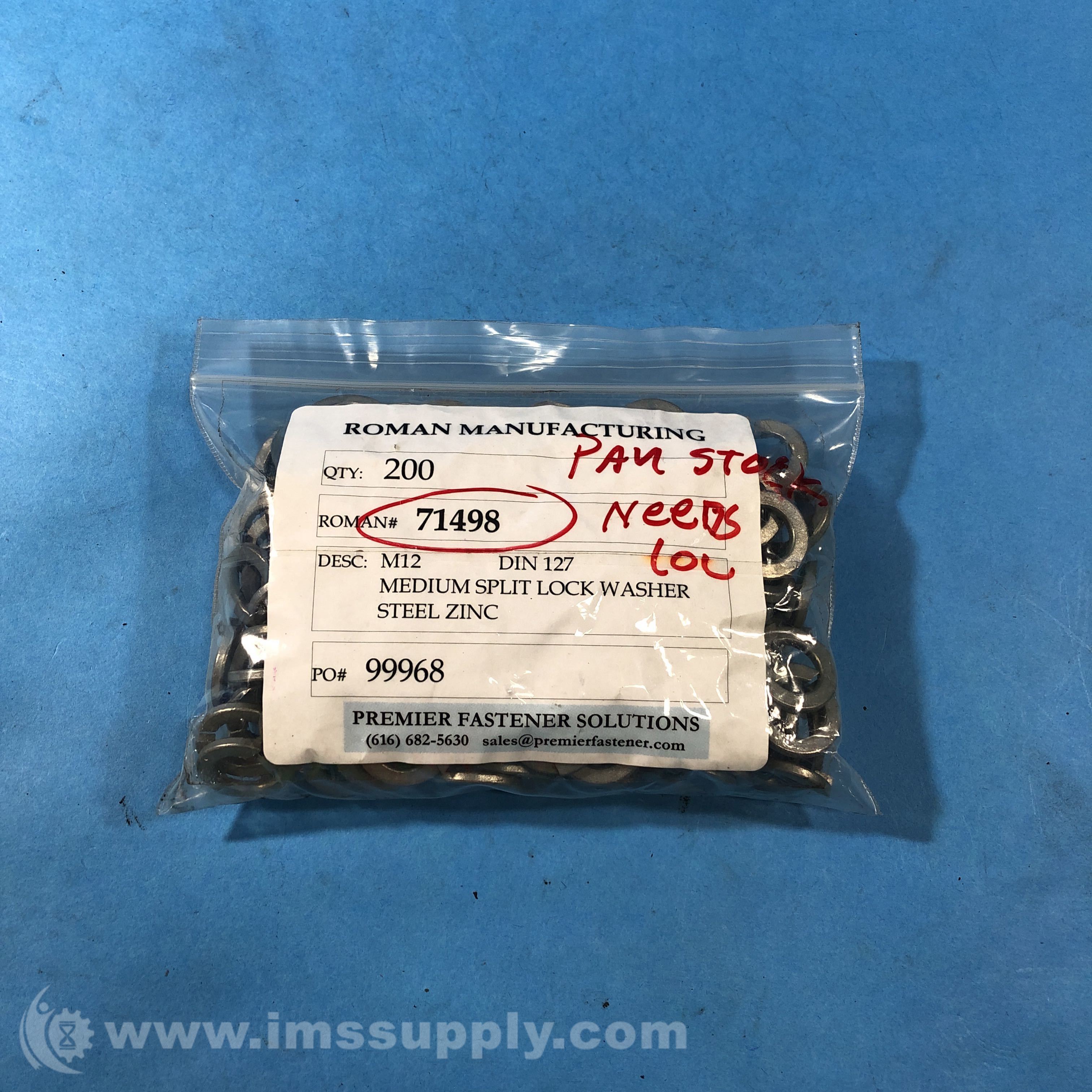 PREMIER FASTENER Pack of 200 M12 Medium Split Lock Washer Steel - IMS ...