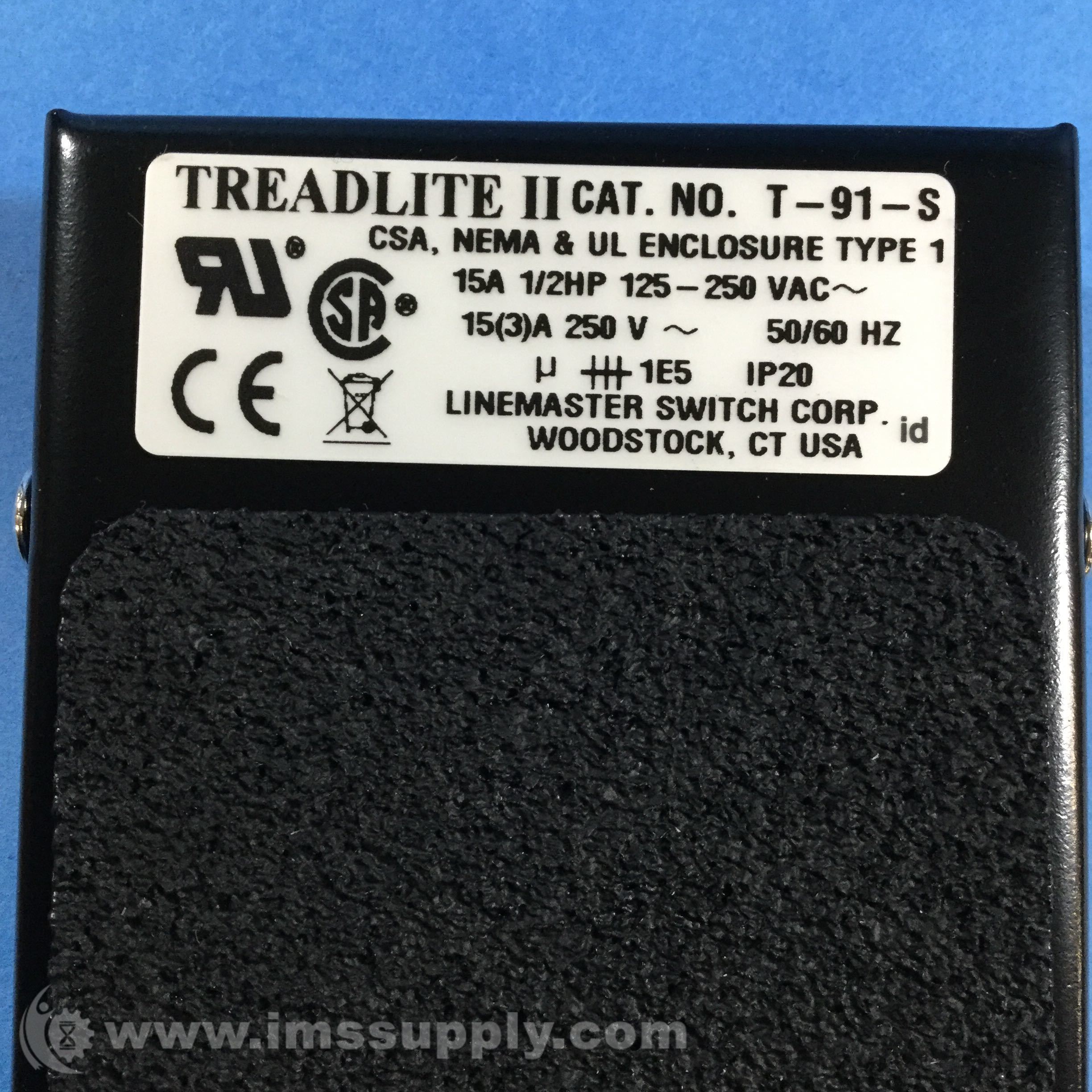 Linemaster T-91-S Treadlite II, 15A, 1/2HP, 125-250VAC, 50/60HZ - IMS ...
