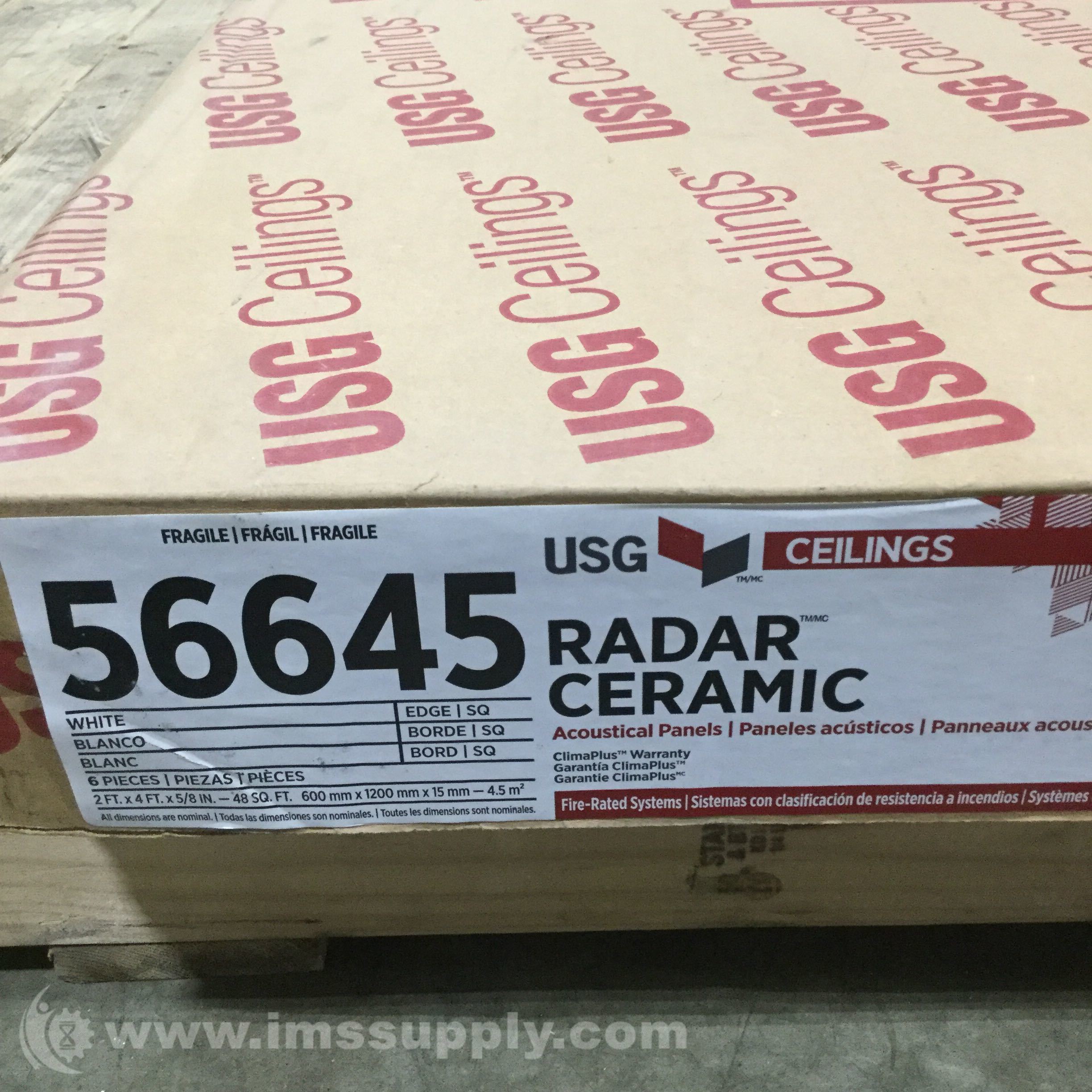 USG 56645 Box of 6 Radar Ceramic Acoustical Panel - IMS Supply