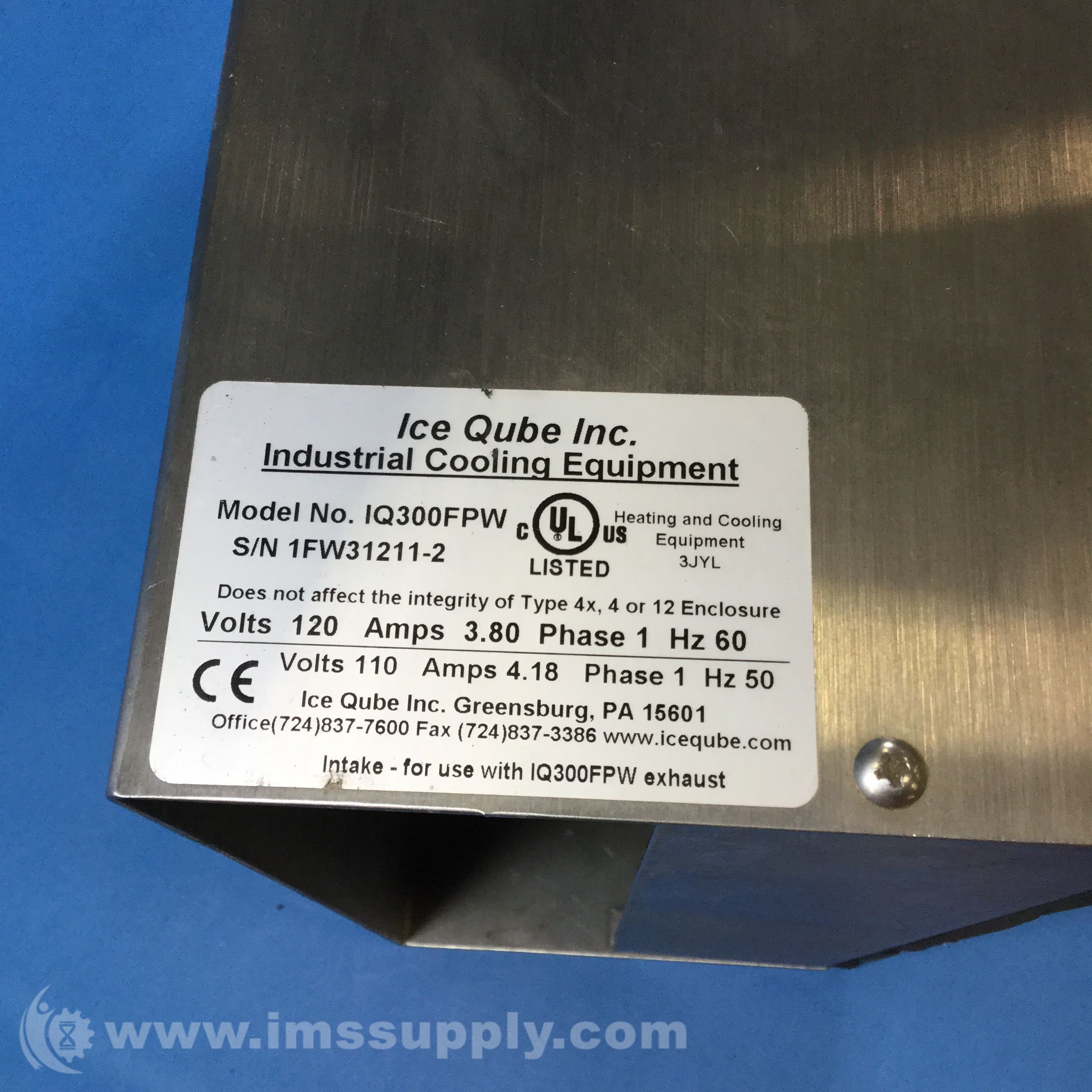 Ice Qube Inc IQ300FPW Washdown Filtered Fan - IMS Supply