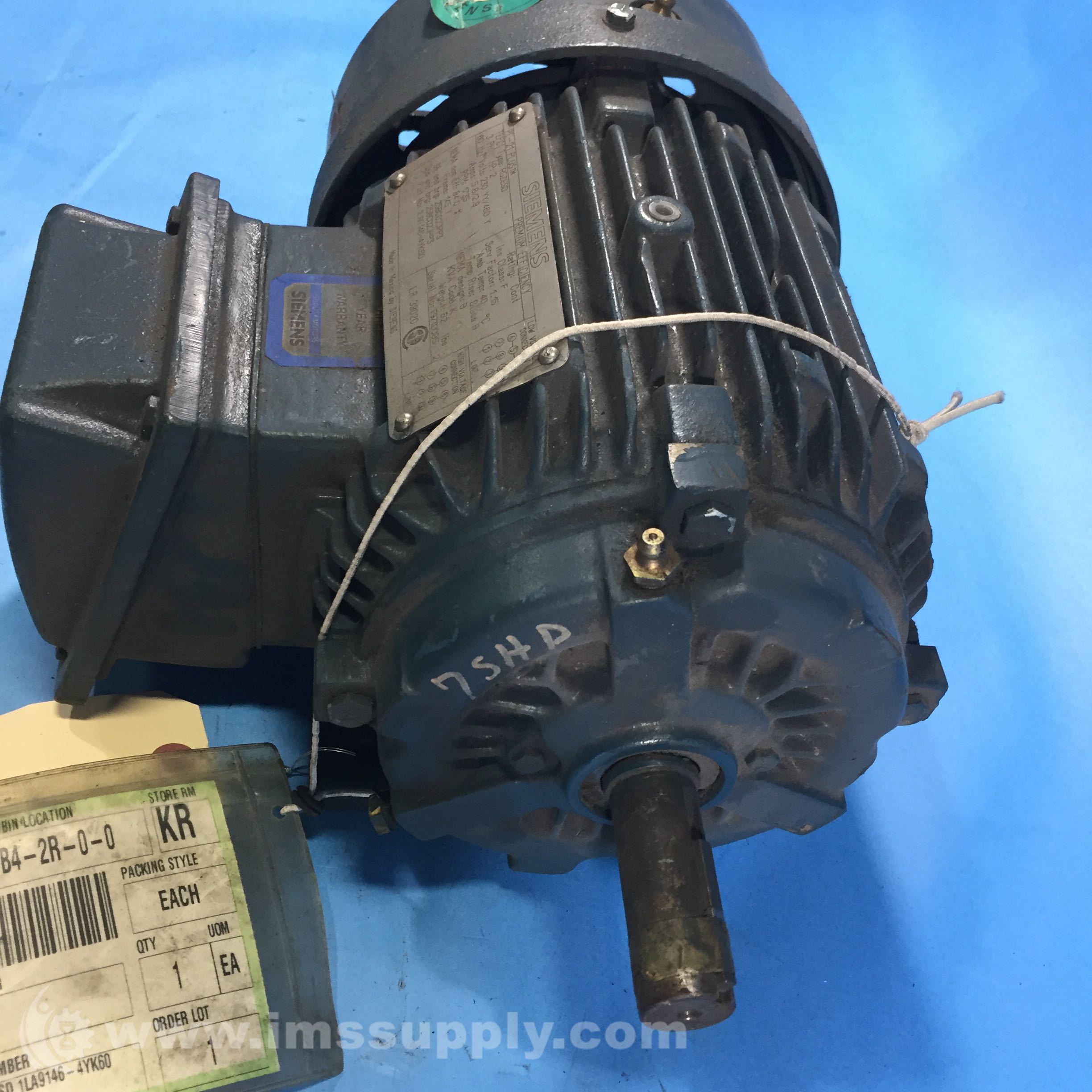 Siemens 1LA9146-4YK60 PE-21 Plus AC Motor, 1735 RPM - IMS Supply