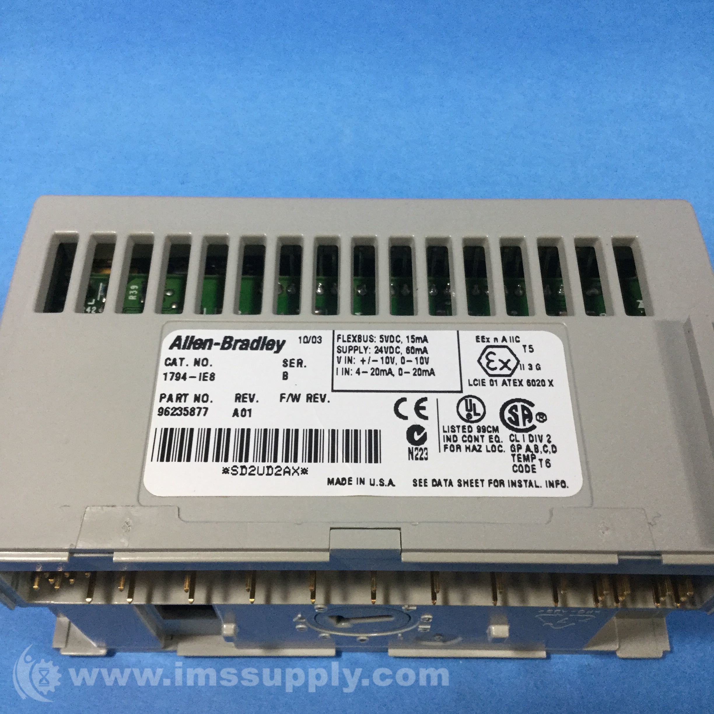 Allen Bradley 1794-IE8 I/O Module 8 Single Ended Analog Inputs - IMS Supply