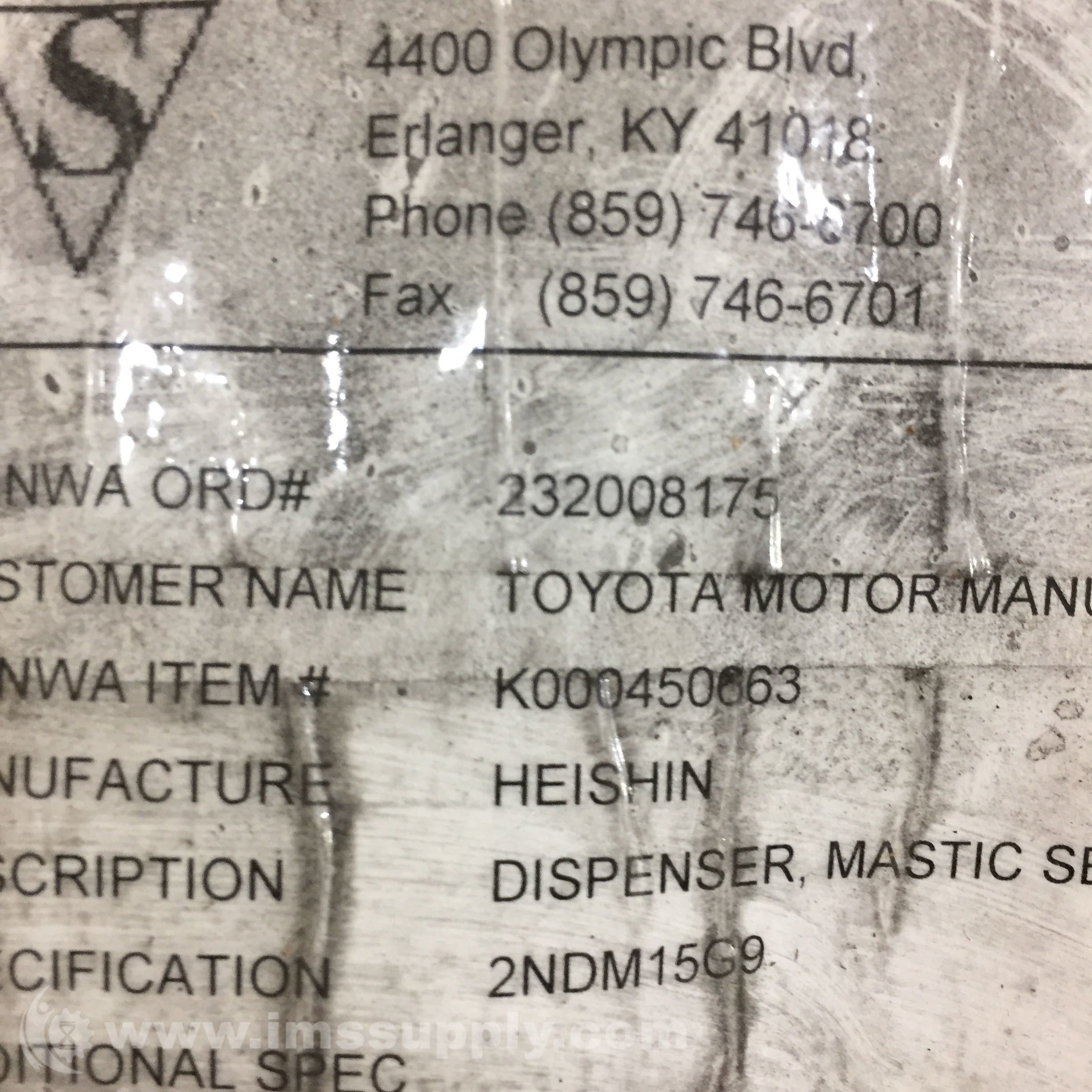 Heishin 2NDM15G9 Dispenser, 1.1~61 mL/s Discharge Rate, 400 V AC, - IMS ...