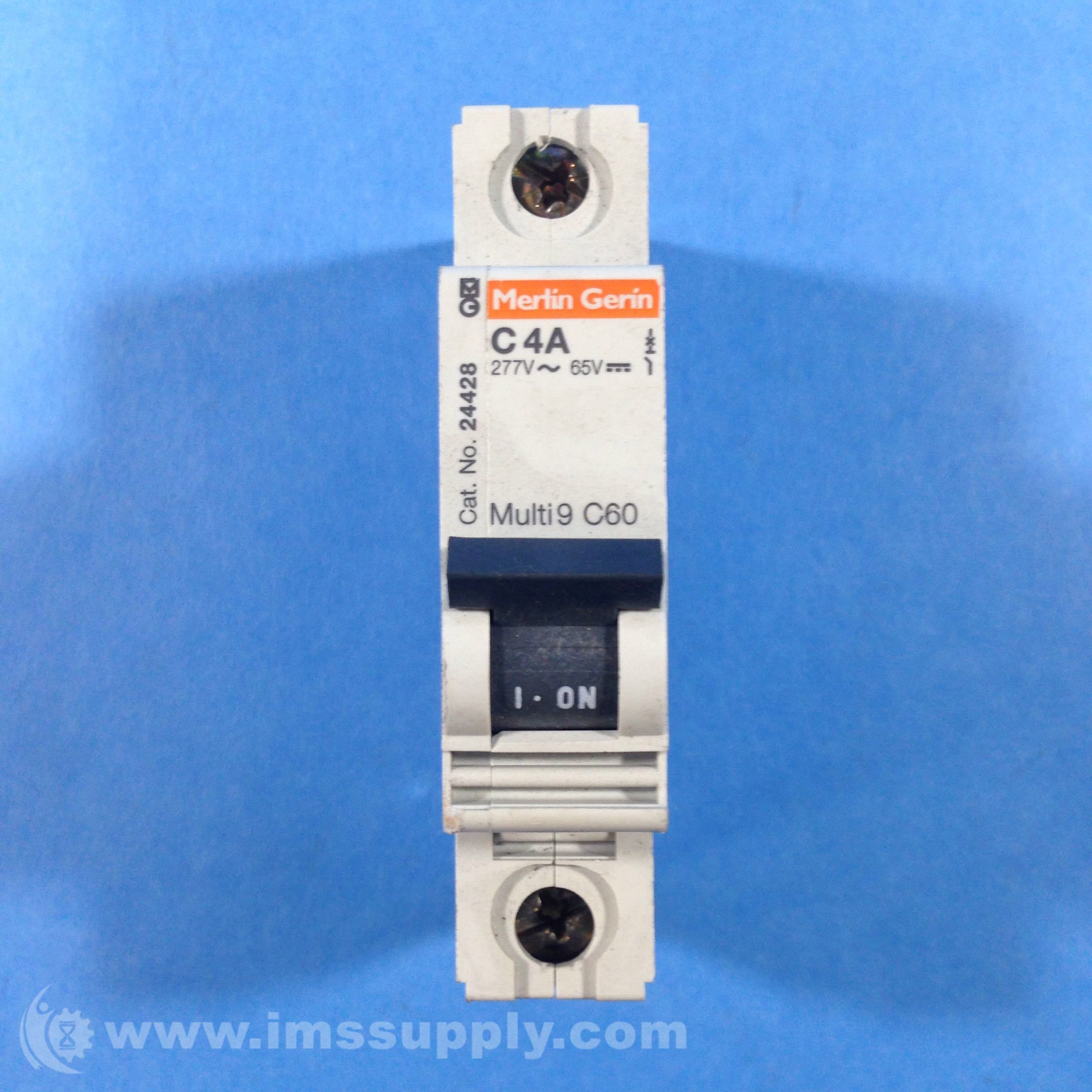 Merlin Gerin MULTI9 C60 C4A Circuit Breaker 277V 4A 1 Pole - IMS Supply