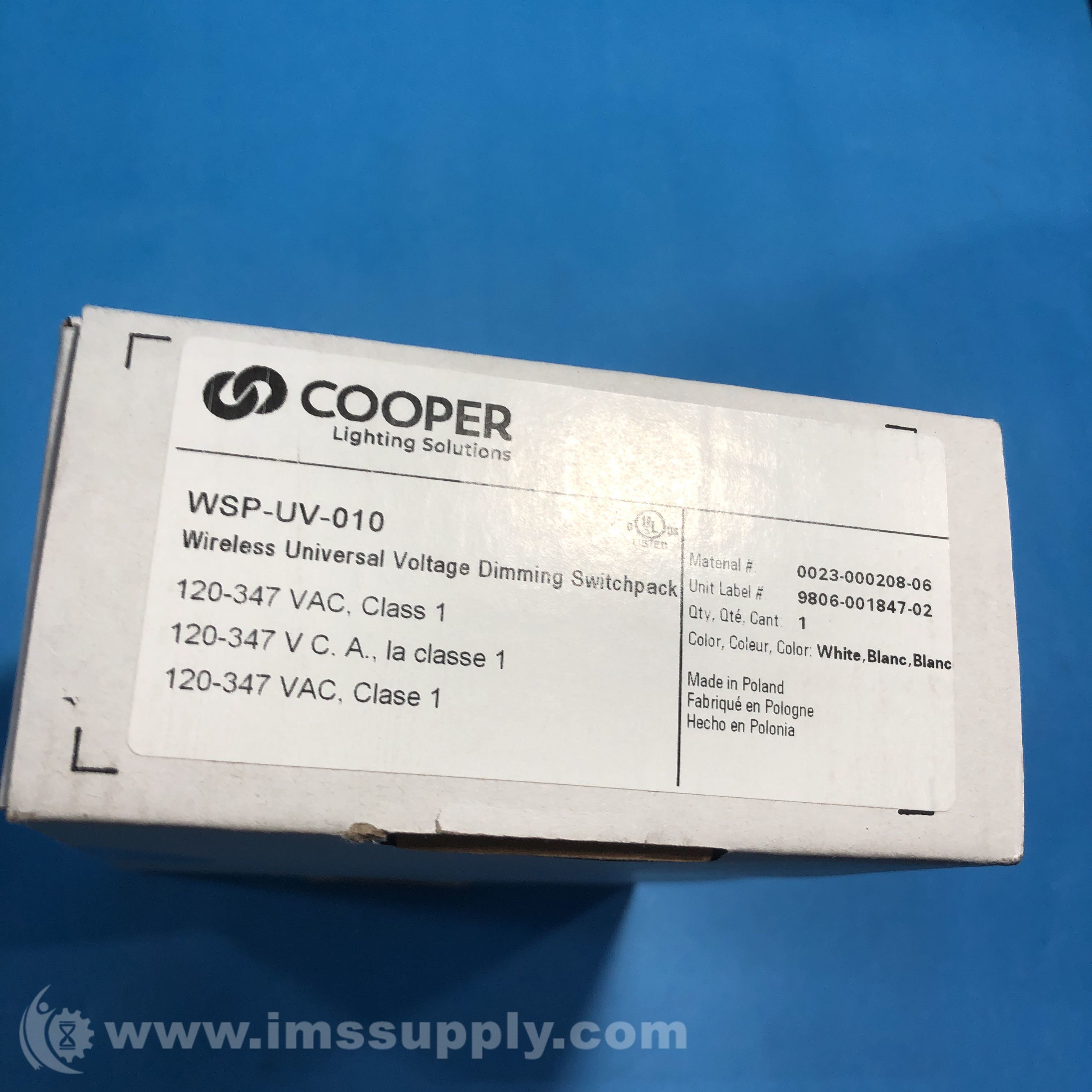 Cooper Lighting WSP-UV-010 Dimming Switchpack - IMS Supply