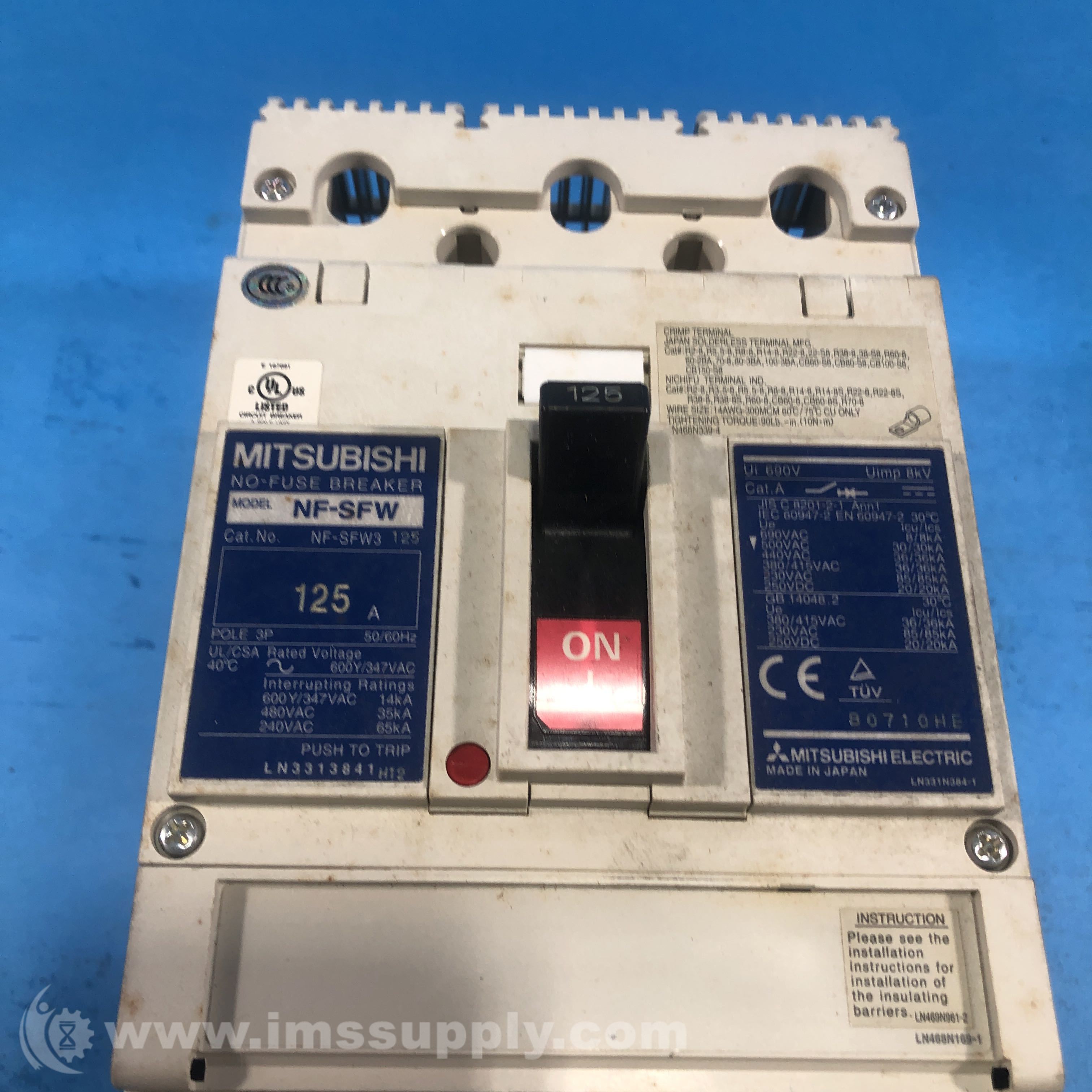 Mitsubishi NF-SFW3 125 Amp Circuit Breaker - IMS Supply