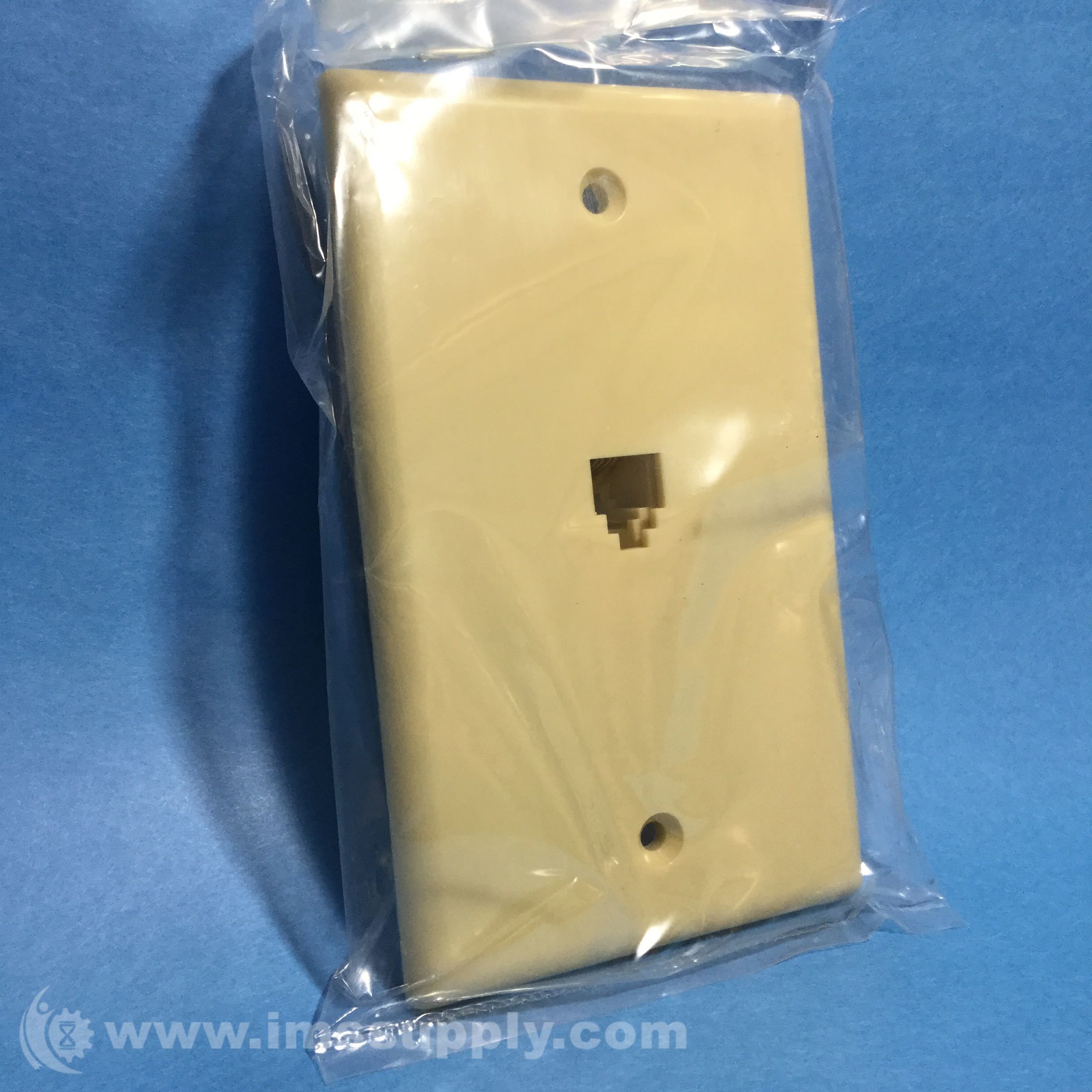 Dynaflex TA-1010 4 Conductor Flush Mount Ivory Telephone Plate - IMS Supply