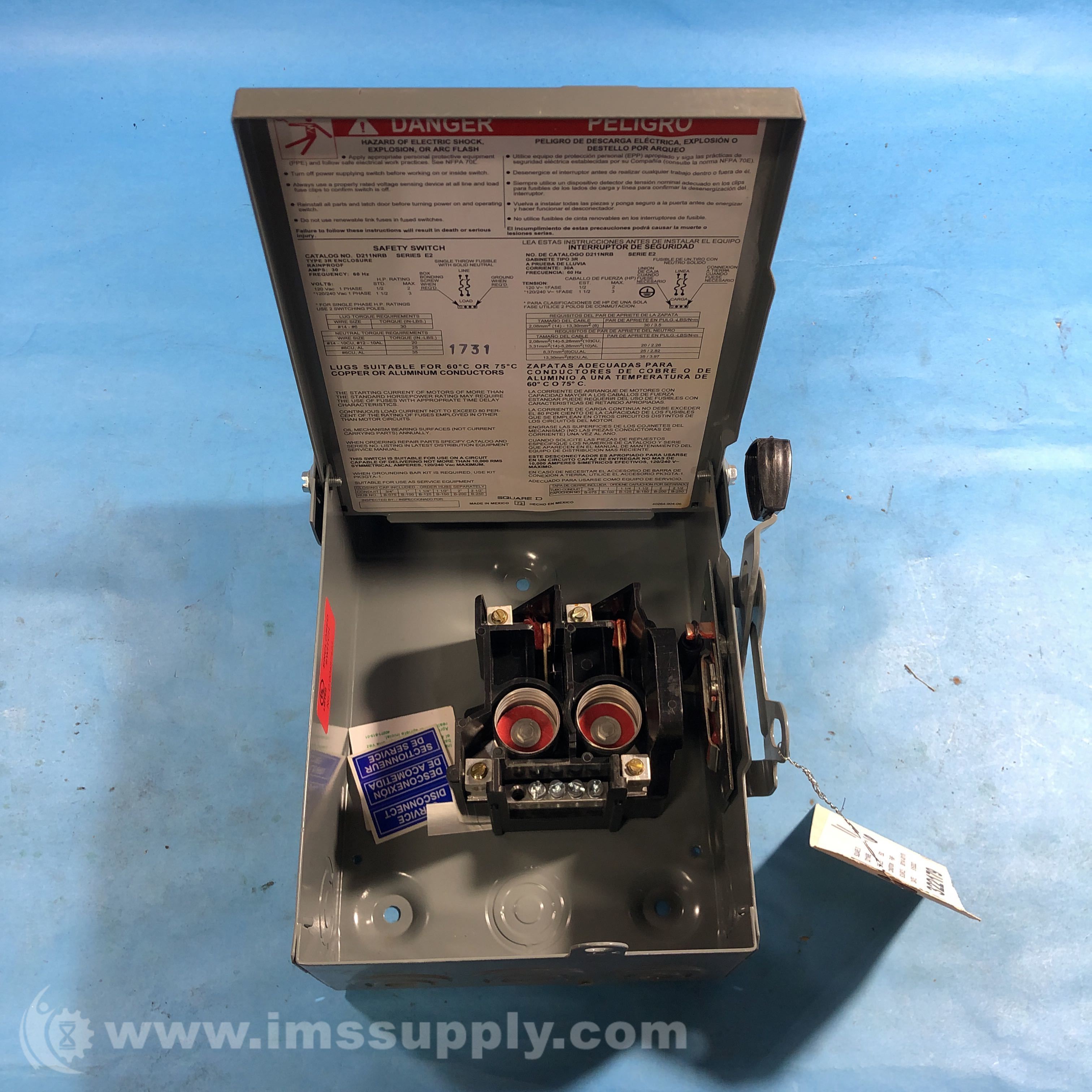 Square D D211NRB Series E02 Single Throw Safety Switch - IMS Supply