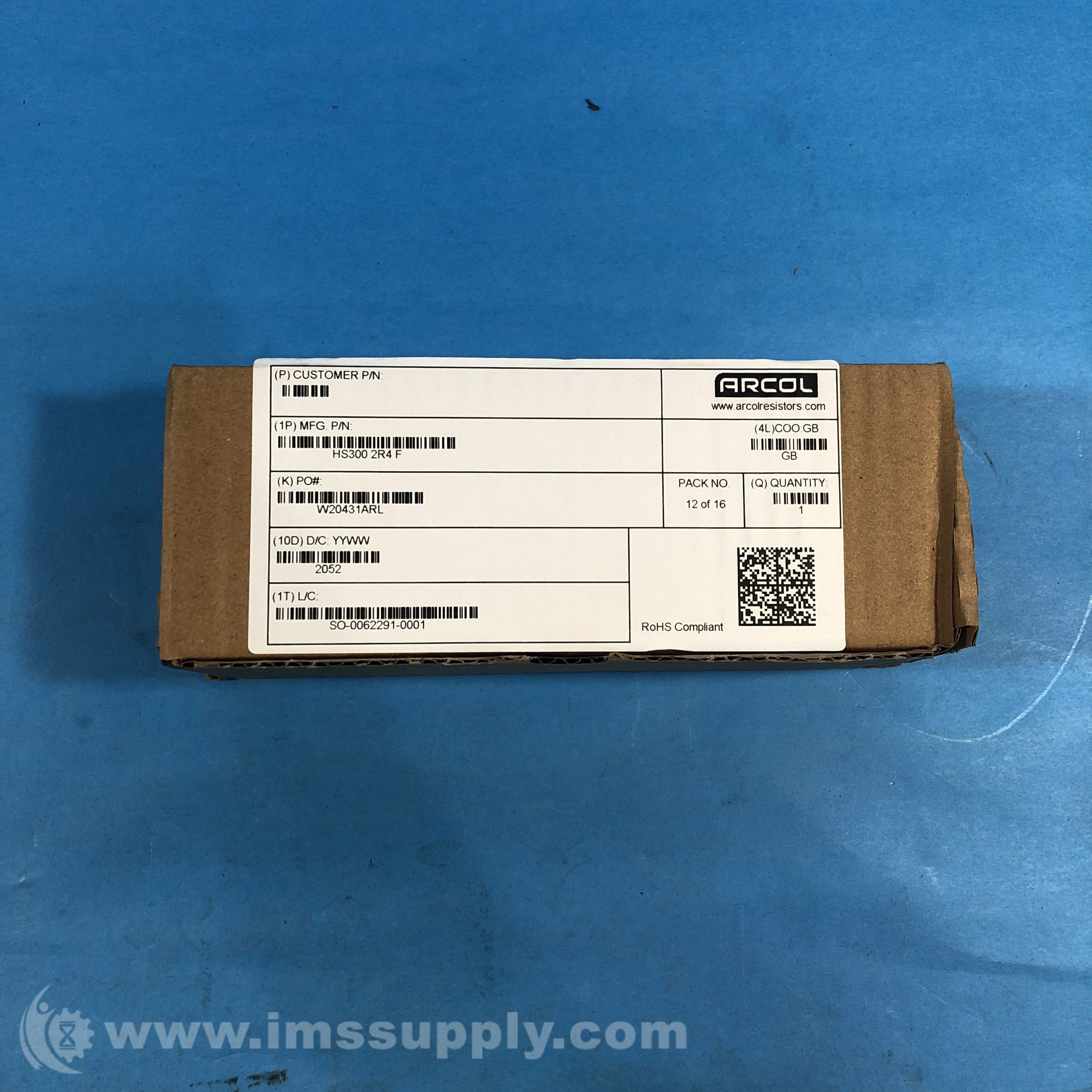 Arcolectric HS300 2R4 F Chassis Mount Resistor - IMS Supply