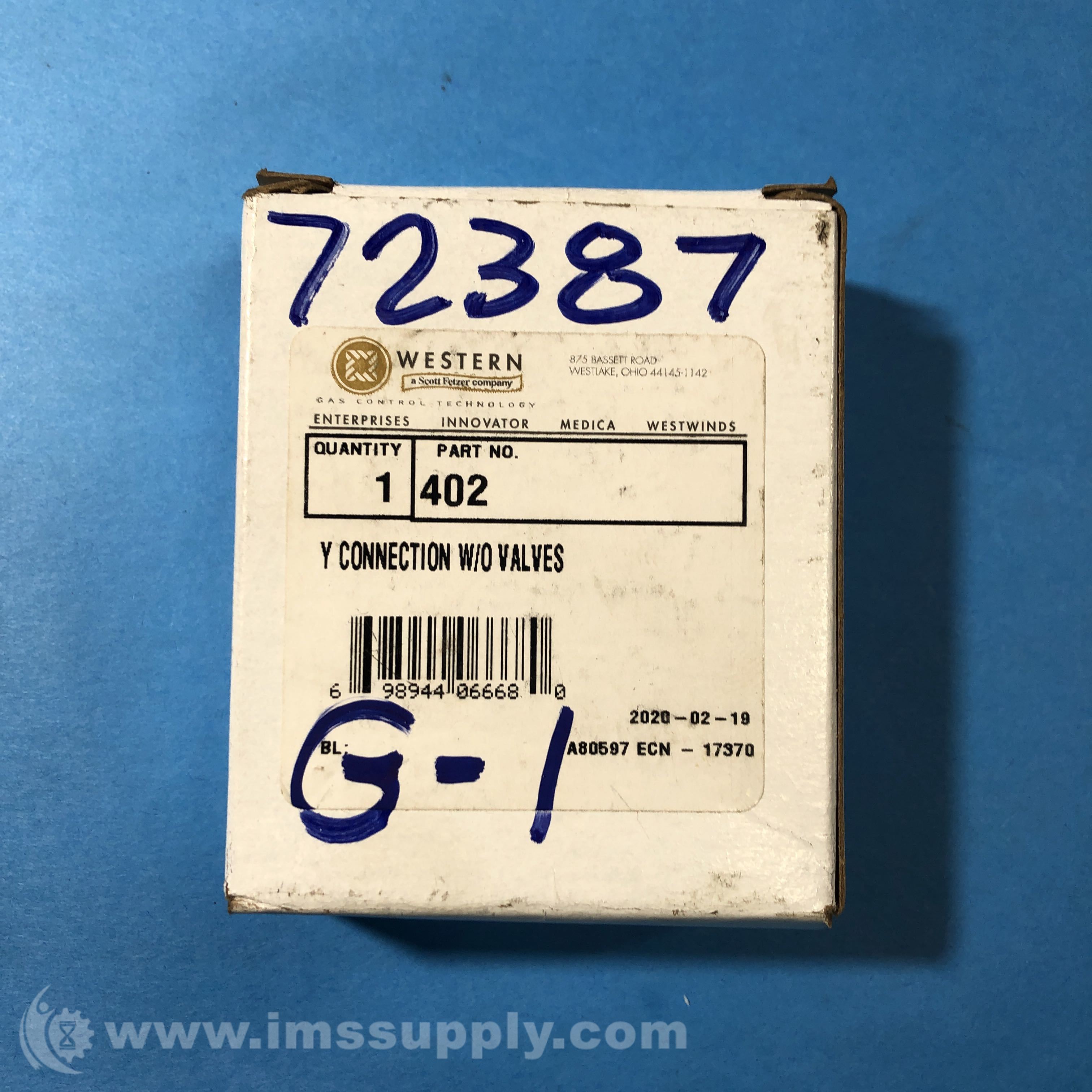 Scott Fetzer Co. 402 Y Connections Valve - IMS Supply