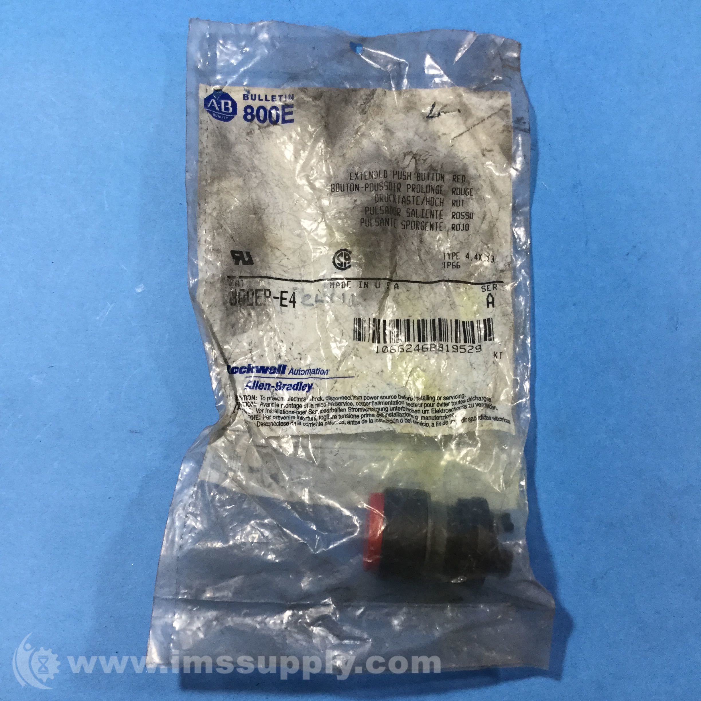 Allen Bradley 800EP-E4 Push Button, Operator, Extended Head - IMS Supply