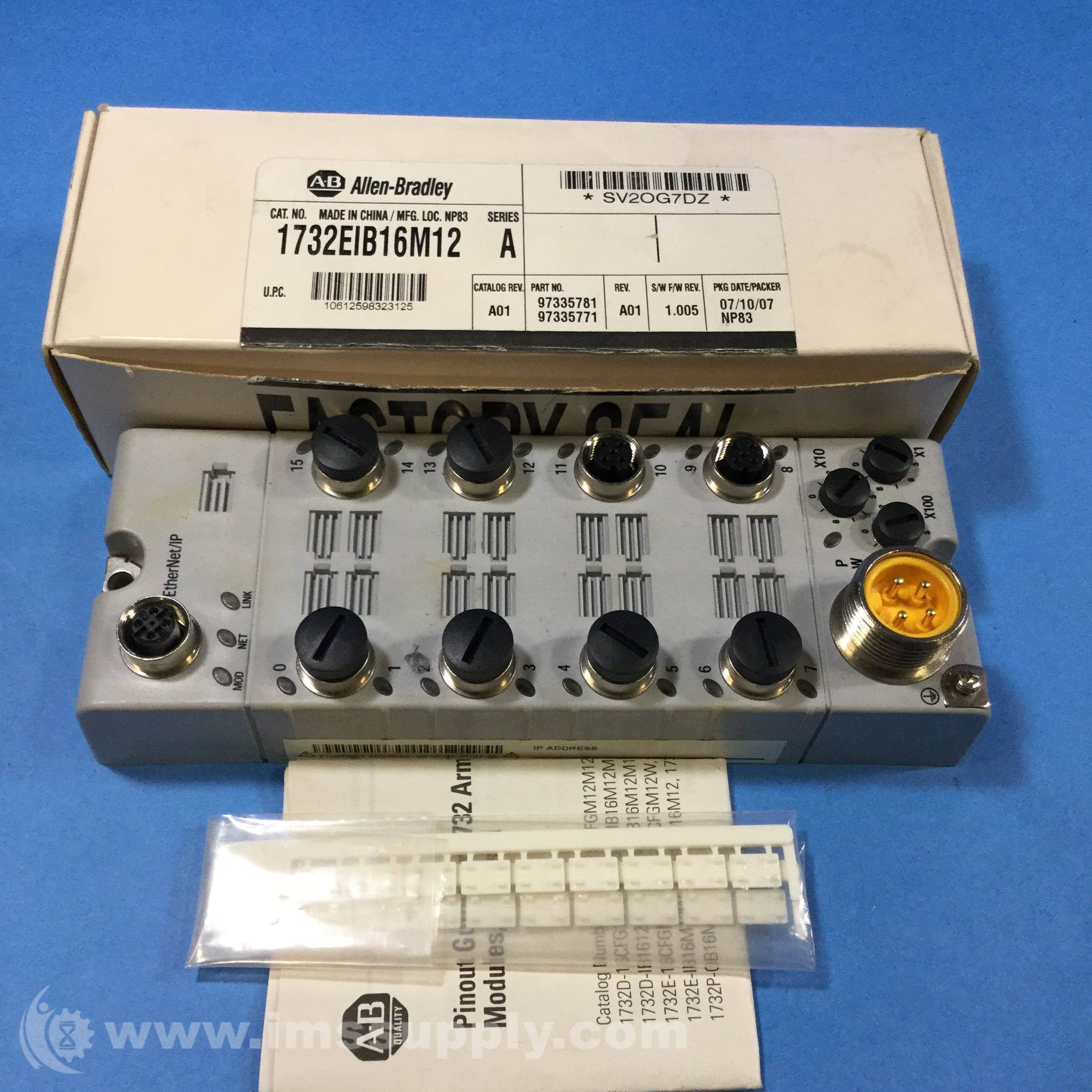 Allen Bradley 1732E-IB16M12 ArmorBlock I/O Module, Ethernet/IP - IMS Supply