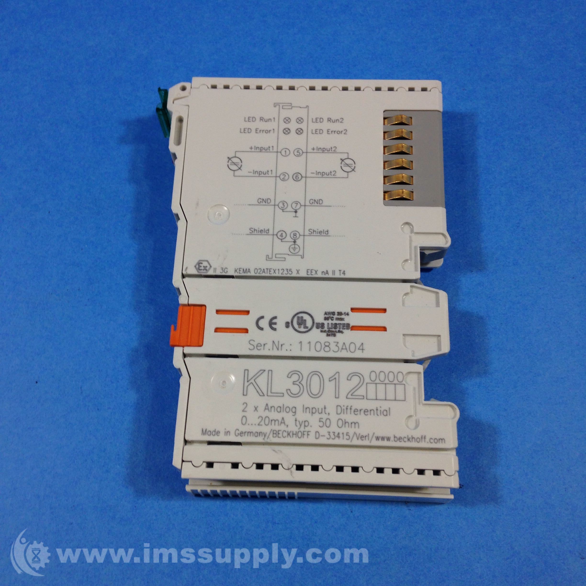 Beckhoff KL3012 2-Channel Analog Input Terminal - IMS Supply