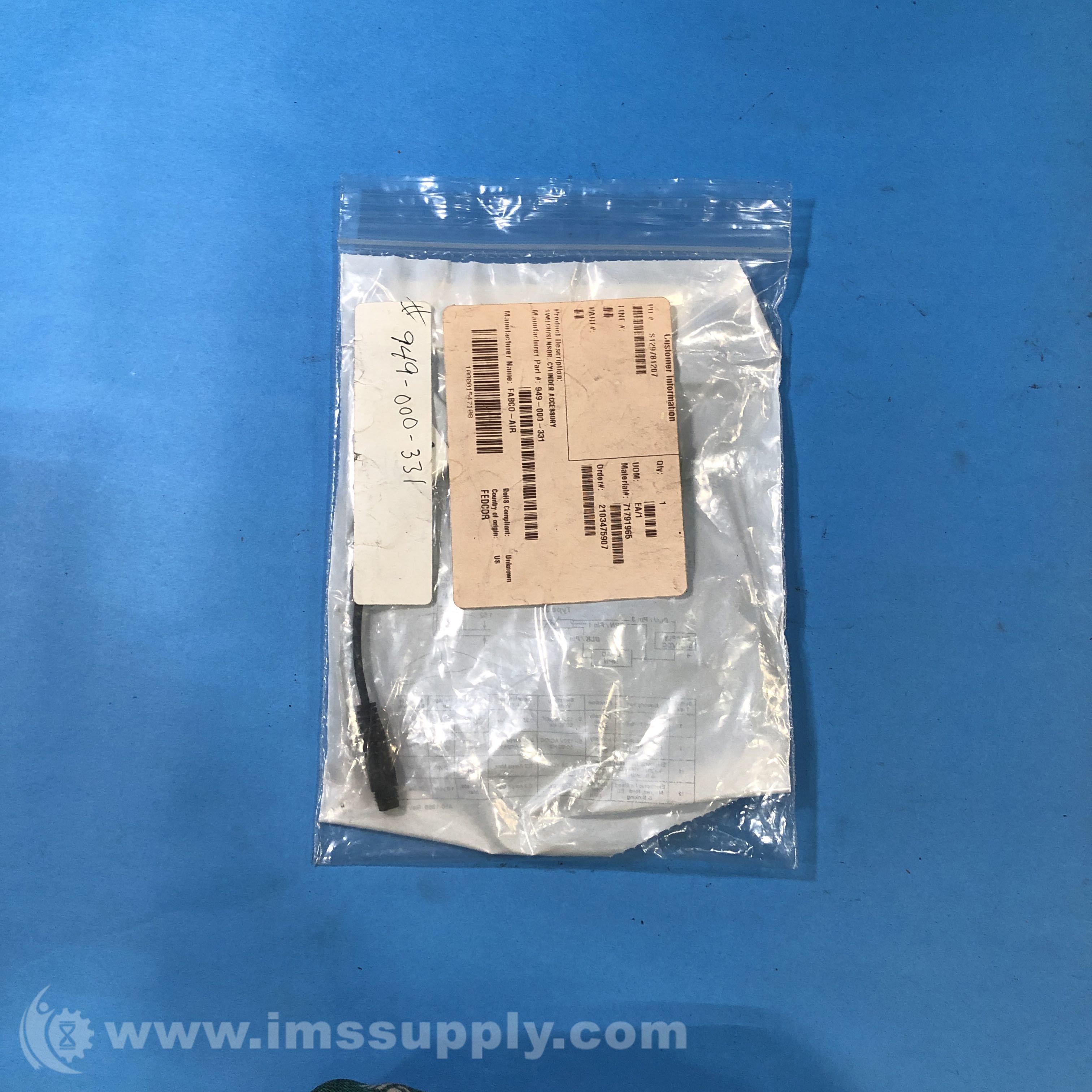 Fabco 9D49-000-331-08 Magnetic Quick Disconnect Sensor - IMS Supply