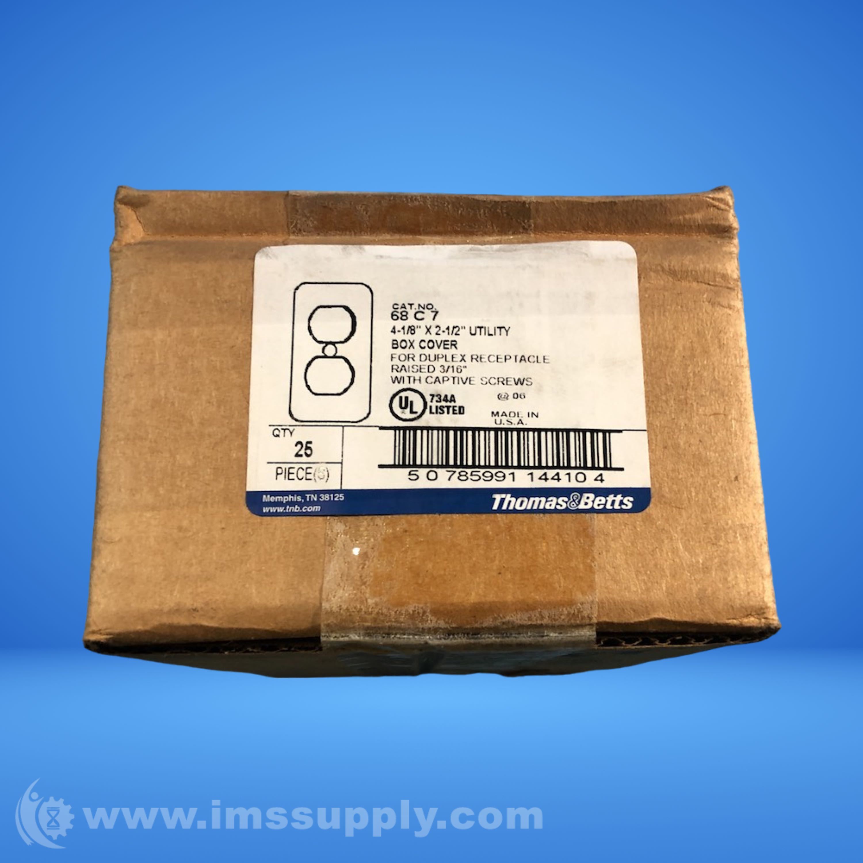 Thomas & Betts 68C7 Box of 25 Receptacle Covers - IMS Supply