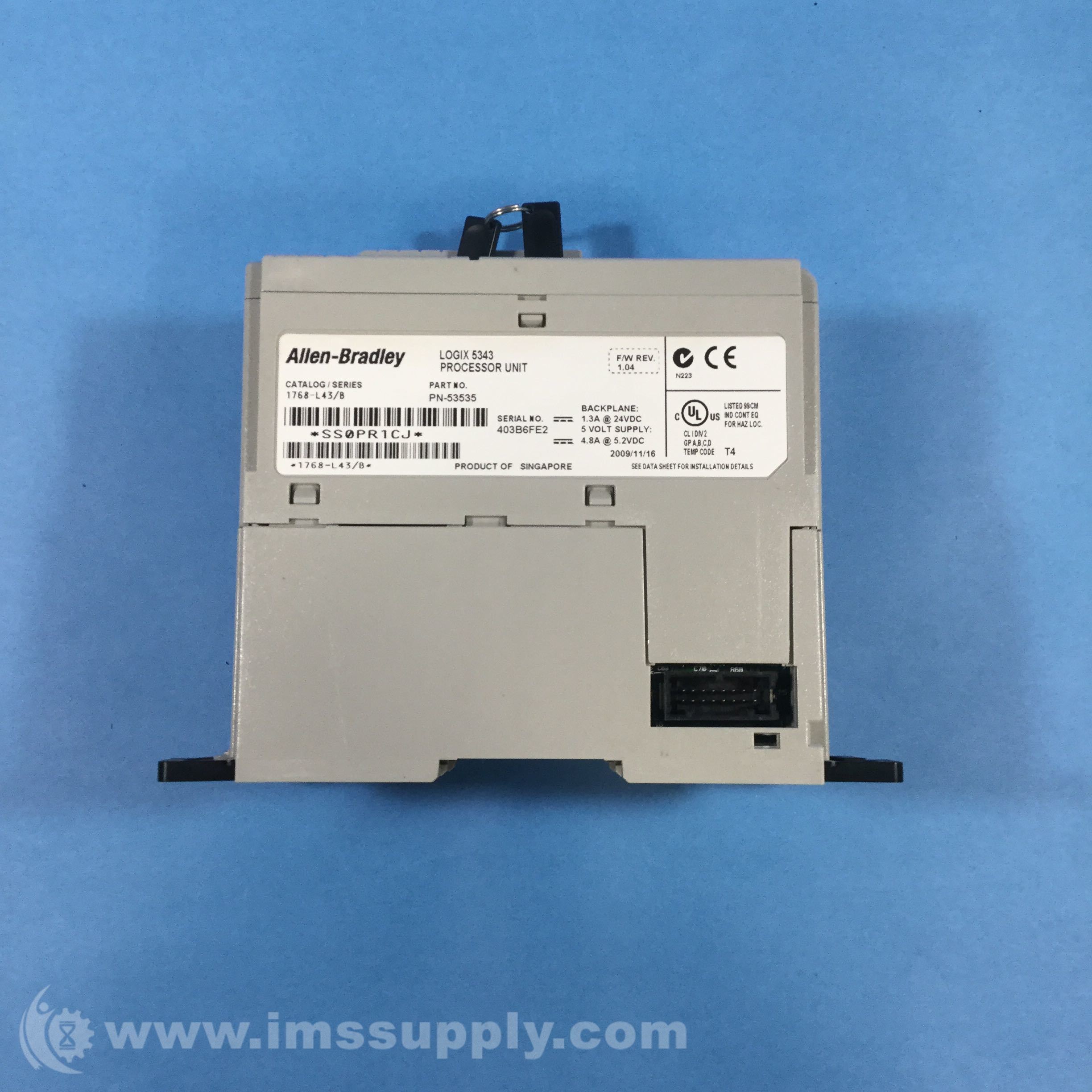Allen Bradley 1768-L43 CompactLogix L43 Processor, 2MB Memory - IMS Supply
