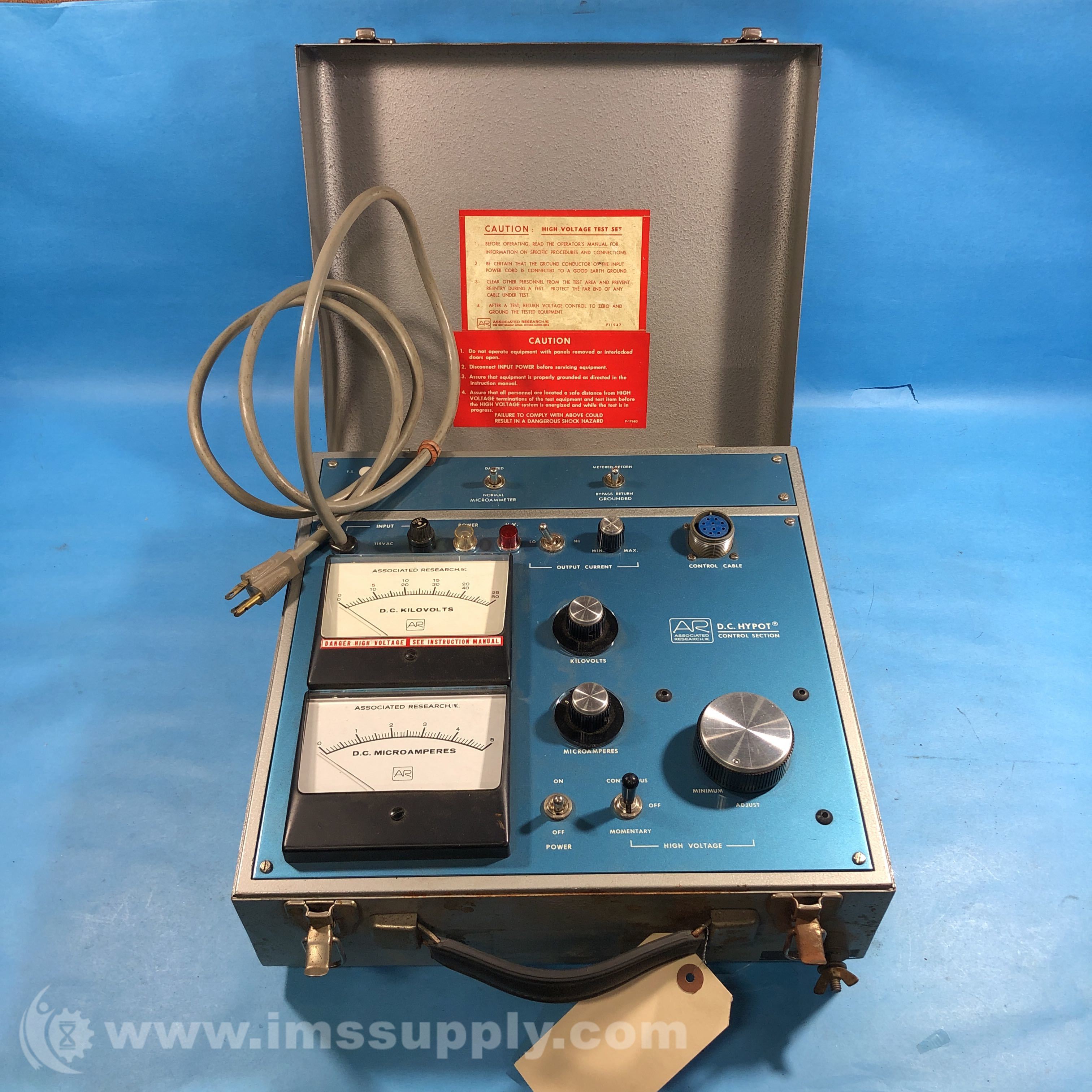 Associated Research 5471 DC Hypot Control Section - IMS Supply