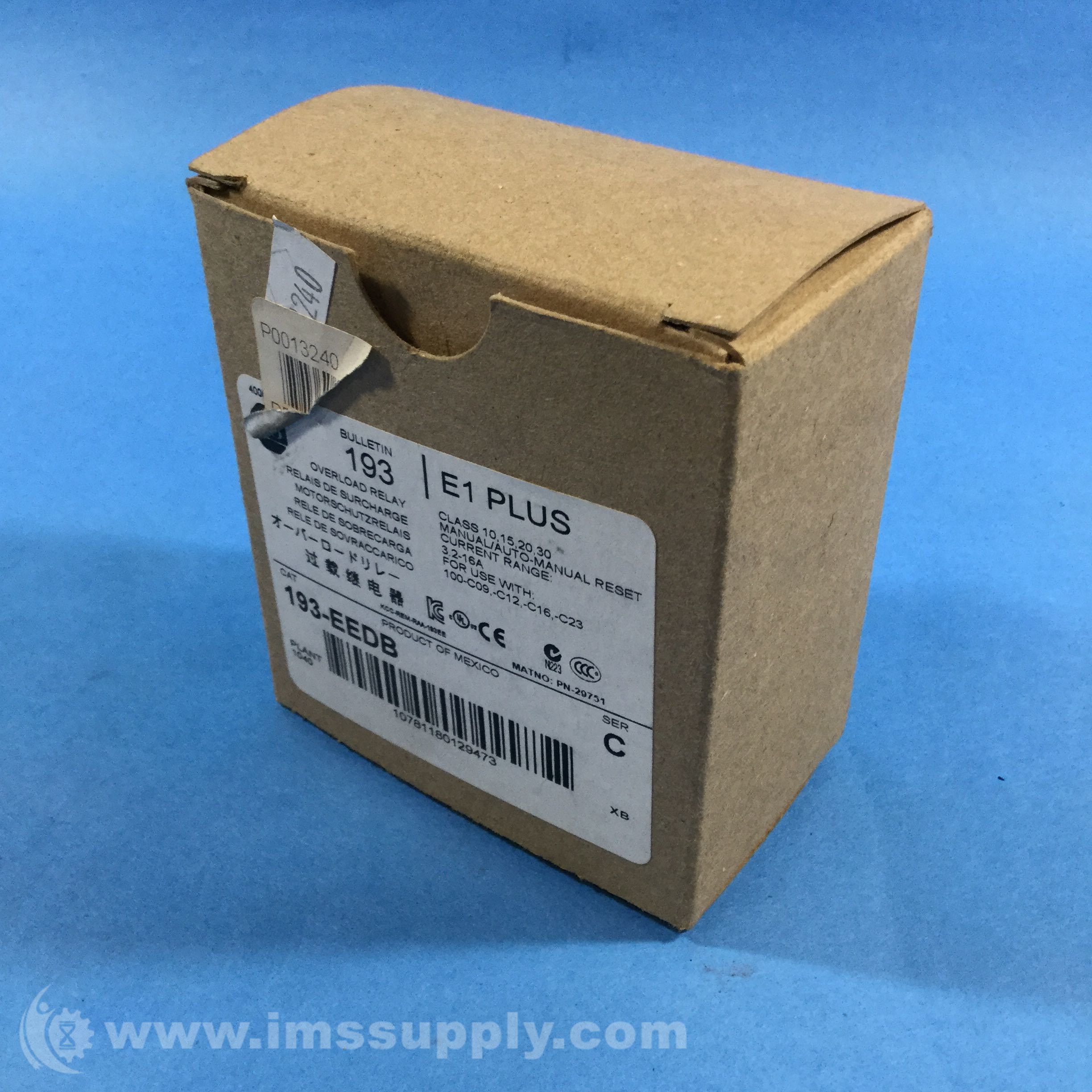 Allen Bradley 193-EEDB Series C Solid State Overload Relay - IMS Supply