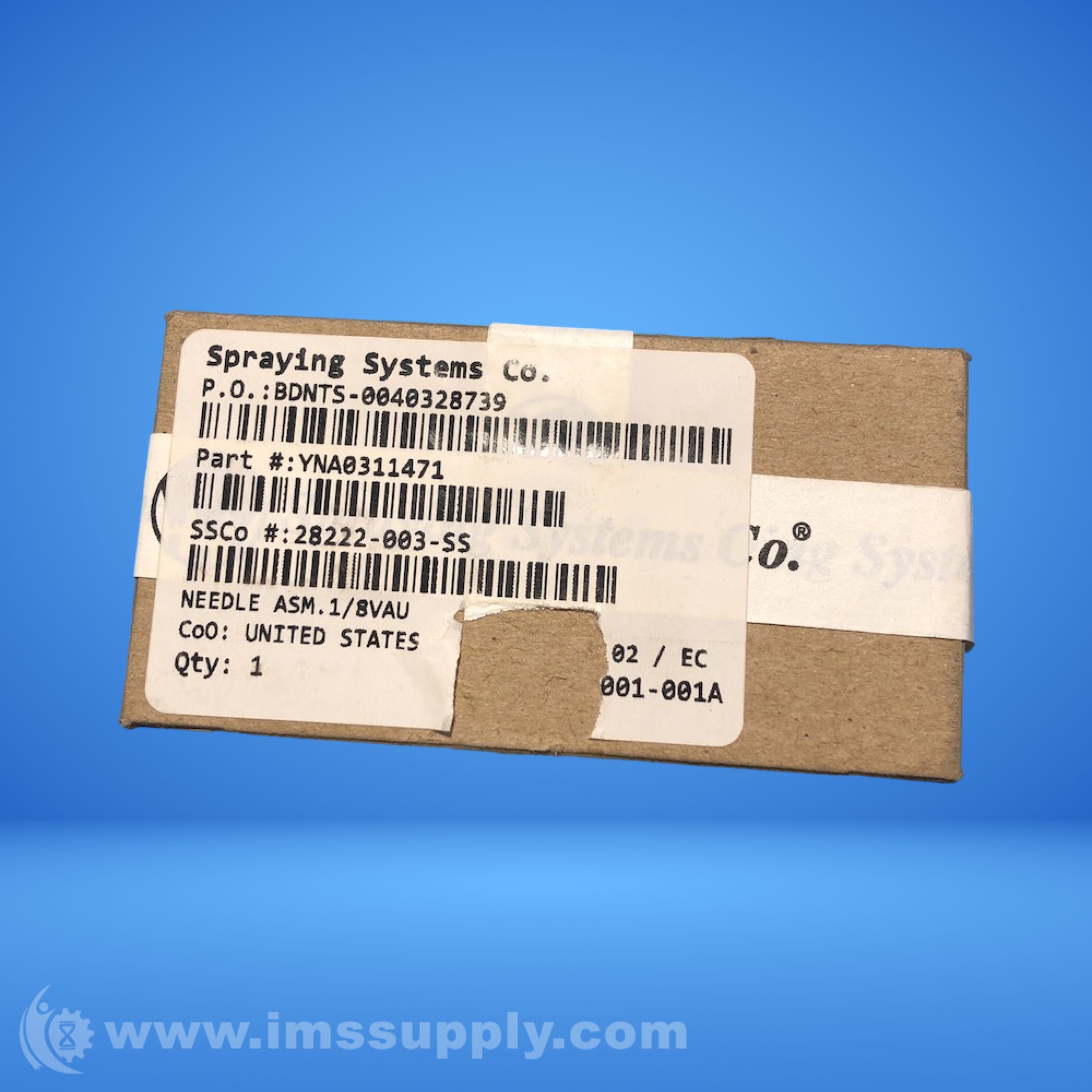 Spraying Systems Co 28222-003-SS Spray Gun Needle - IMS Supply