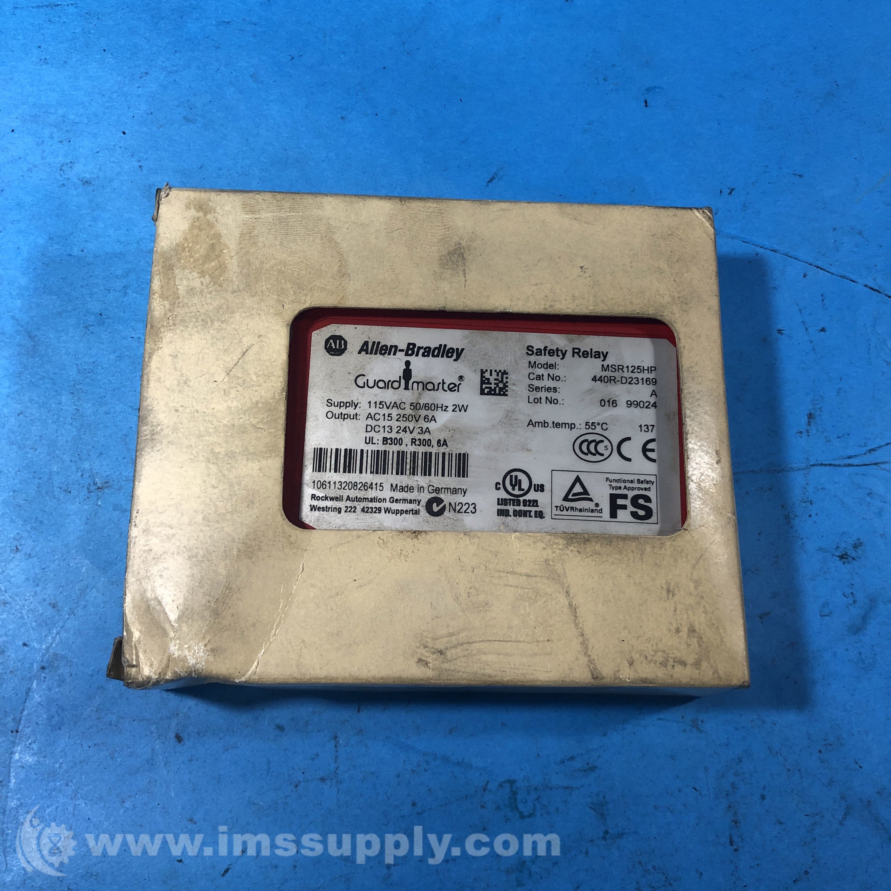Allen Bradley MSR125HP Safety Relay, 24VAC/DC, 2NO, 22.5MM - IMS Supply