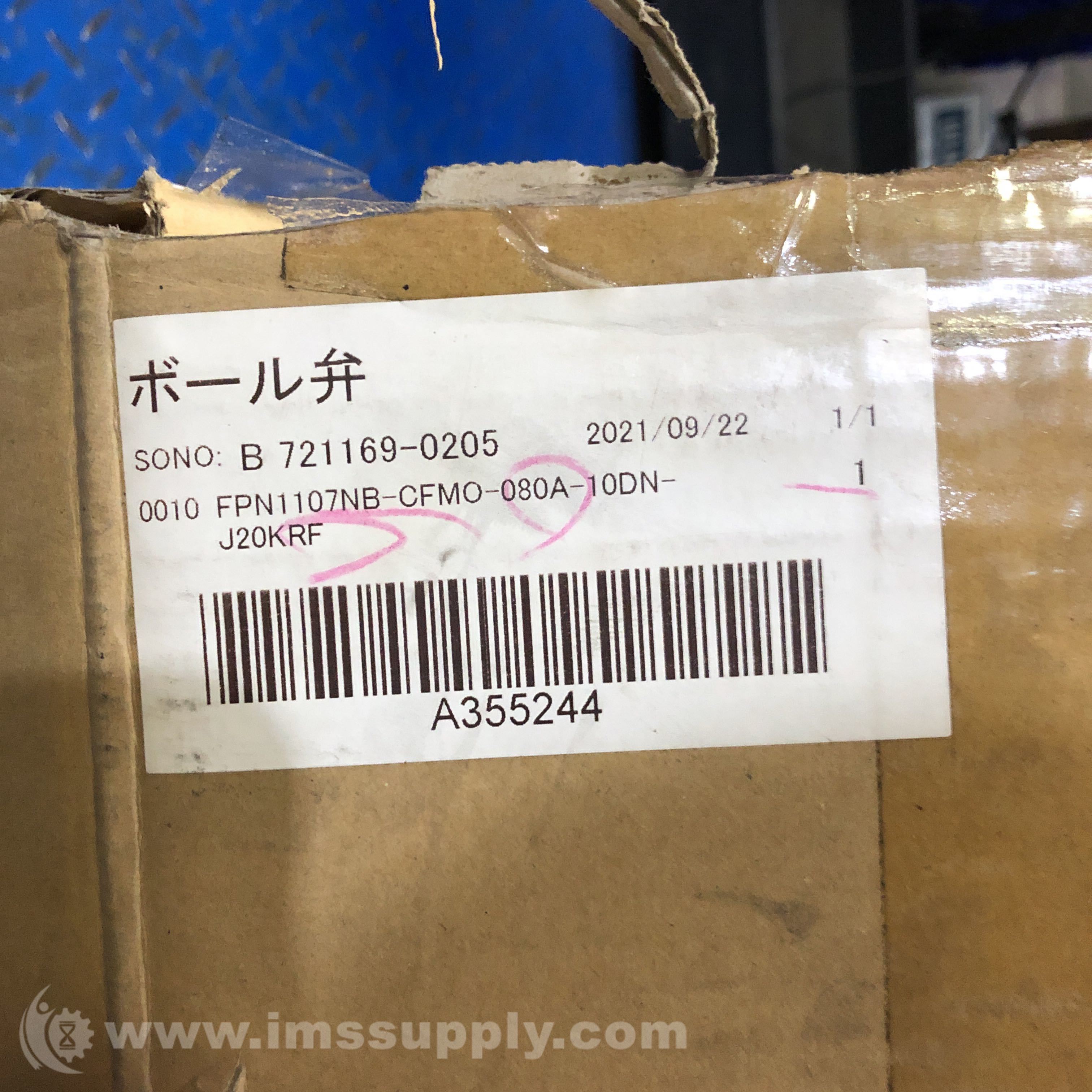 Nippon Daiya Valve Co FPN1107NB-CFMO-080A-10DN-J20KRF Ball Valve - IMS ...