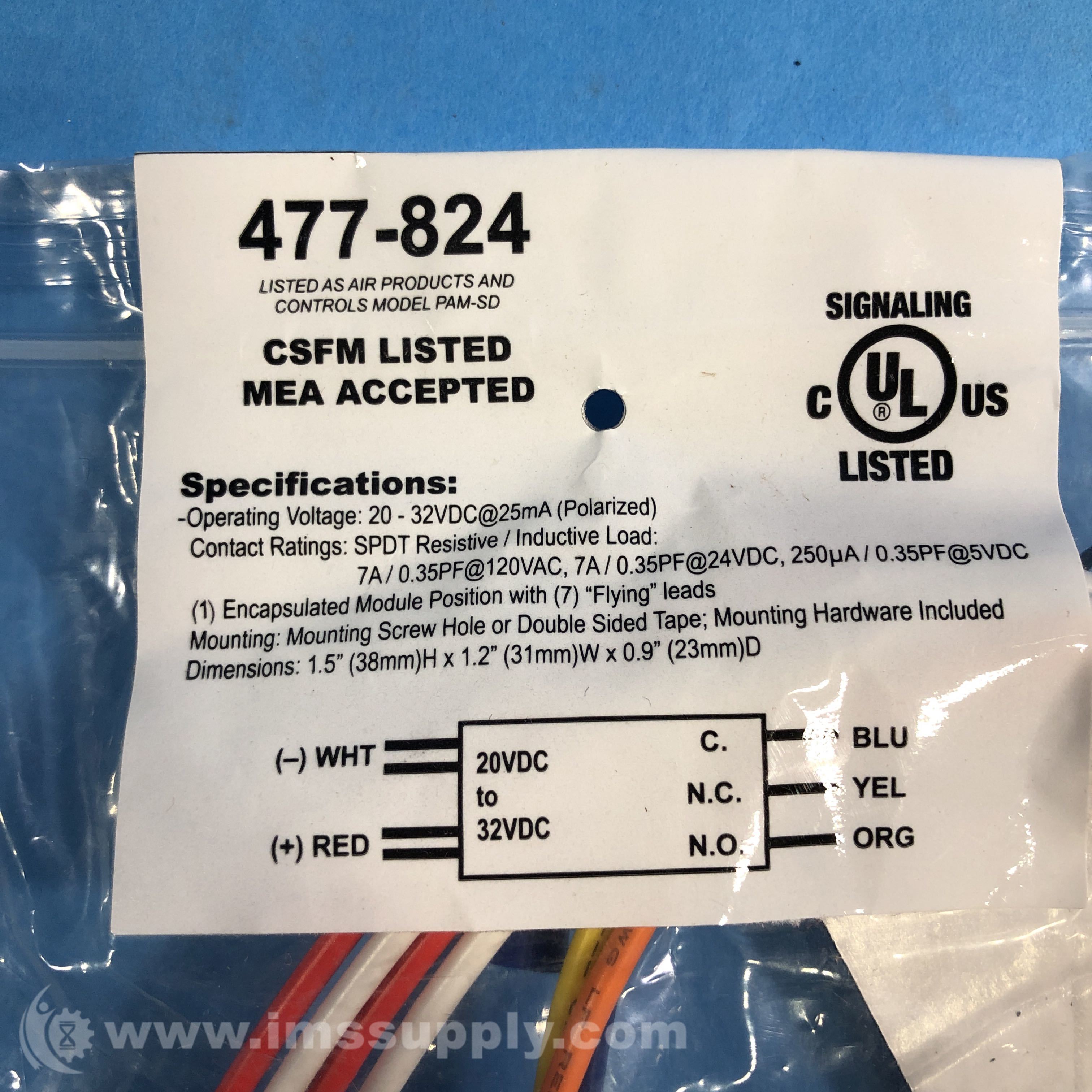 Air Products and Controls 477-824 PAM-SD Fire Alarm Relay - IMS Supply