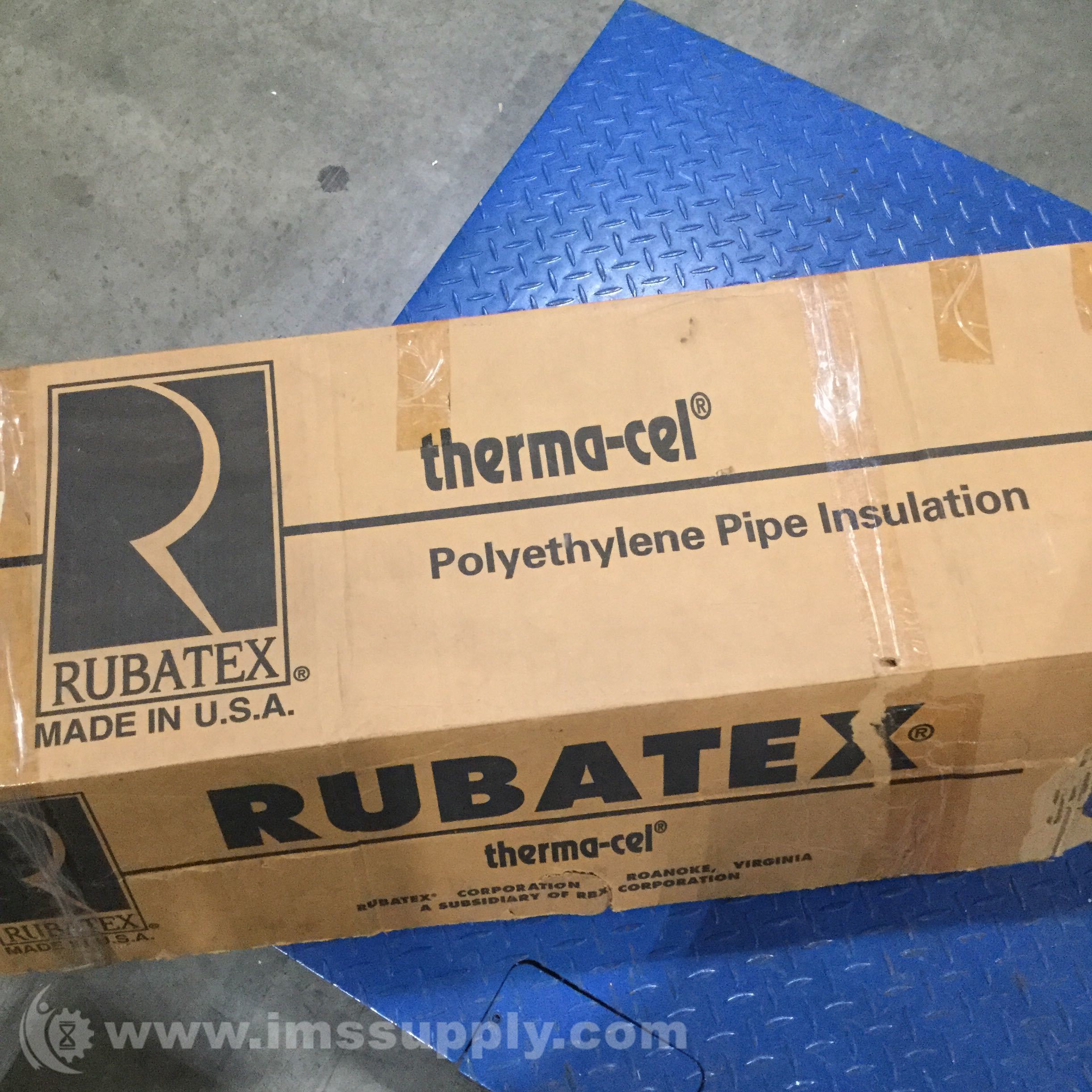 Rubatex TC 78A-SM Pipe Insulation, Box of 49, 7/8 ID, 3/8 Wall - IMS Supply