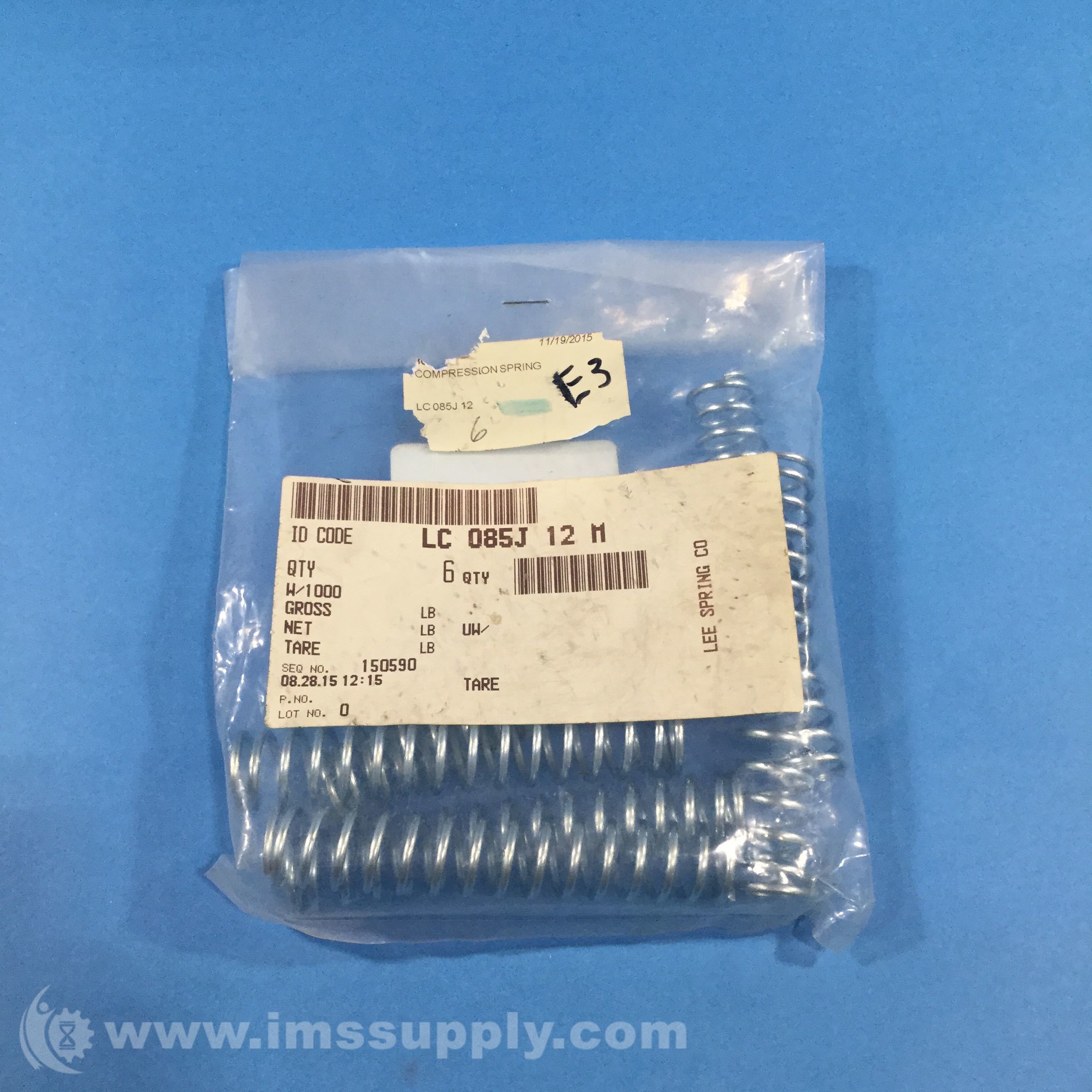 Lee Spring LC 085J 12 M Compression Springs, 4 Length, Bag of 6 - IMS ...