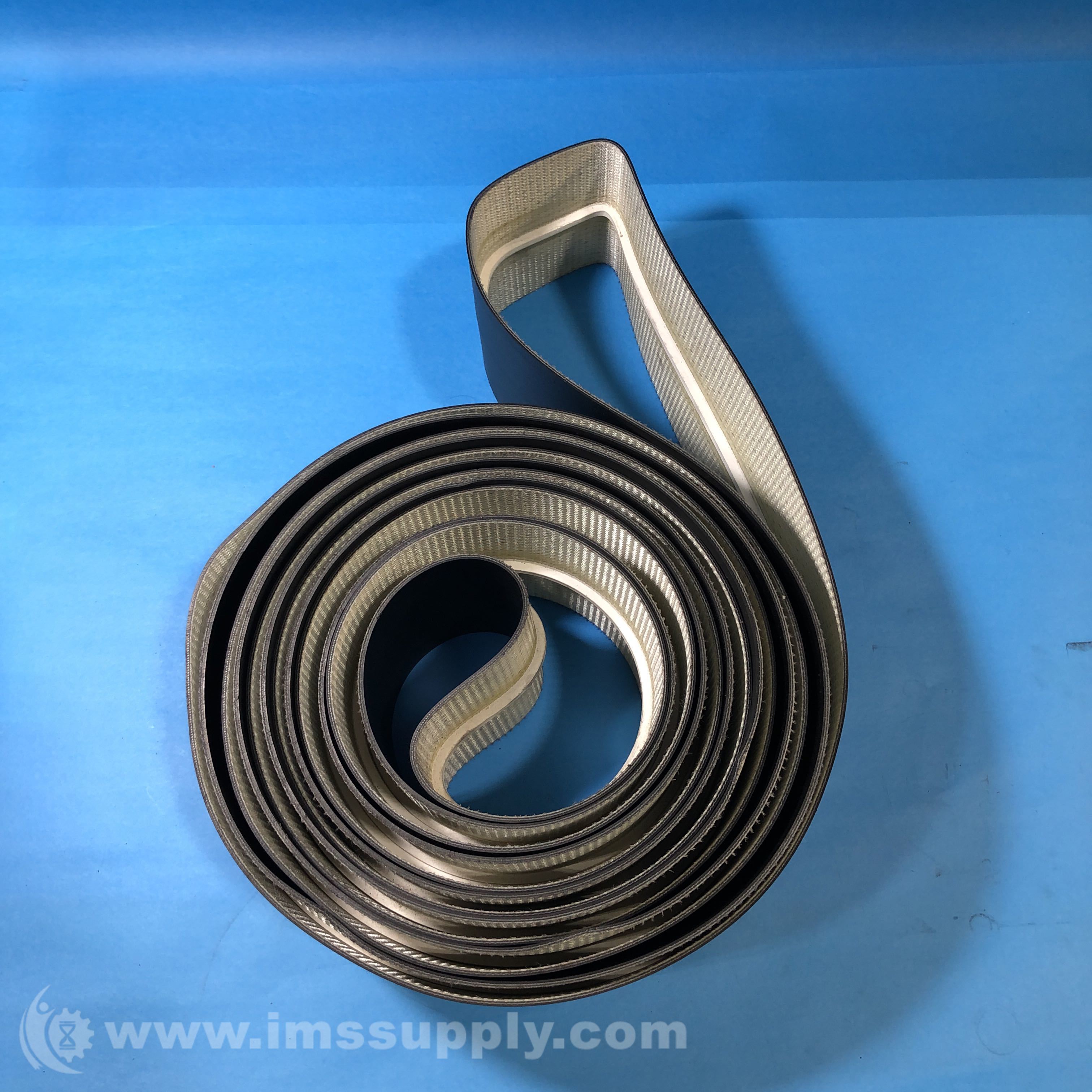 Black V-Guide Conveyor Belt with Center Rubber Rib - IMS Supply