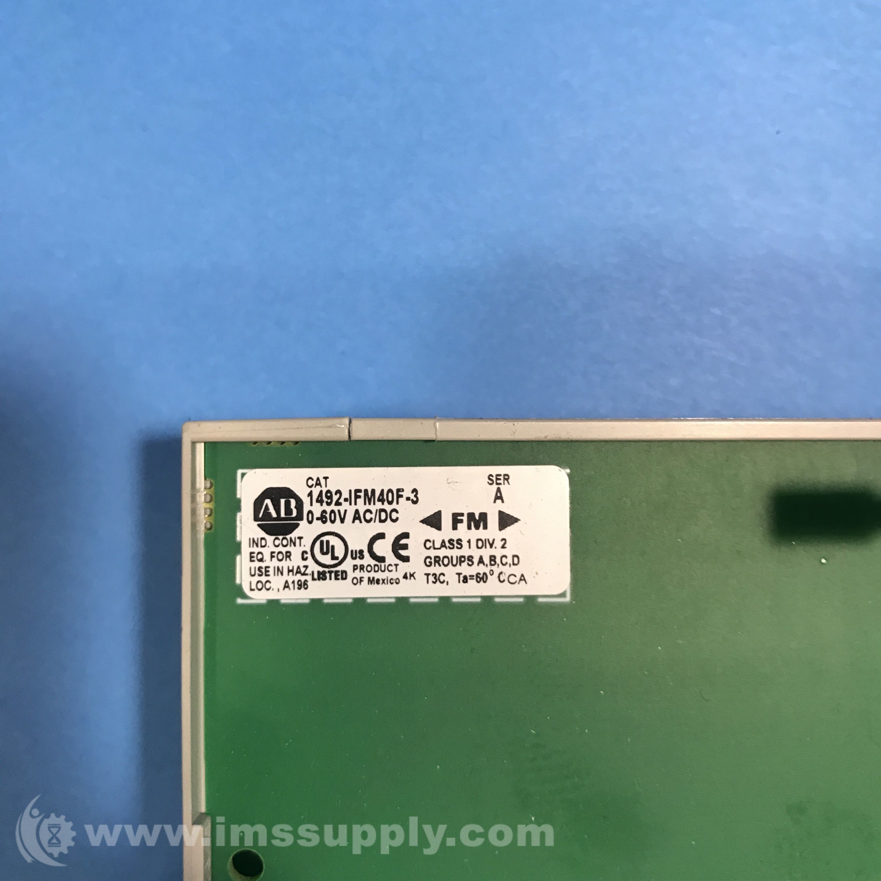 Allen Bradley 1492-IFM40F-3 Series A 1492 Wiring Systems Module - IMS ...