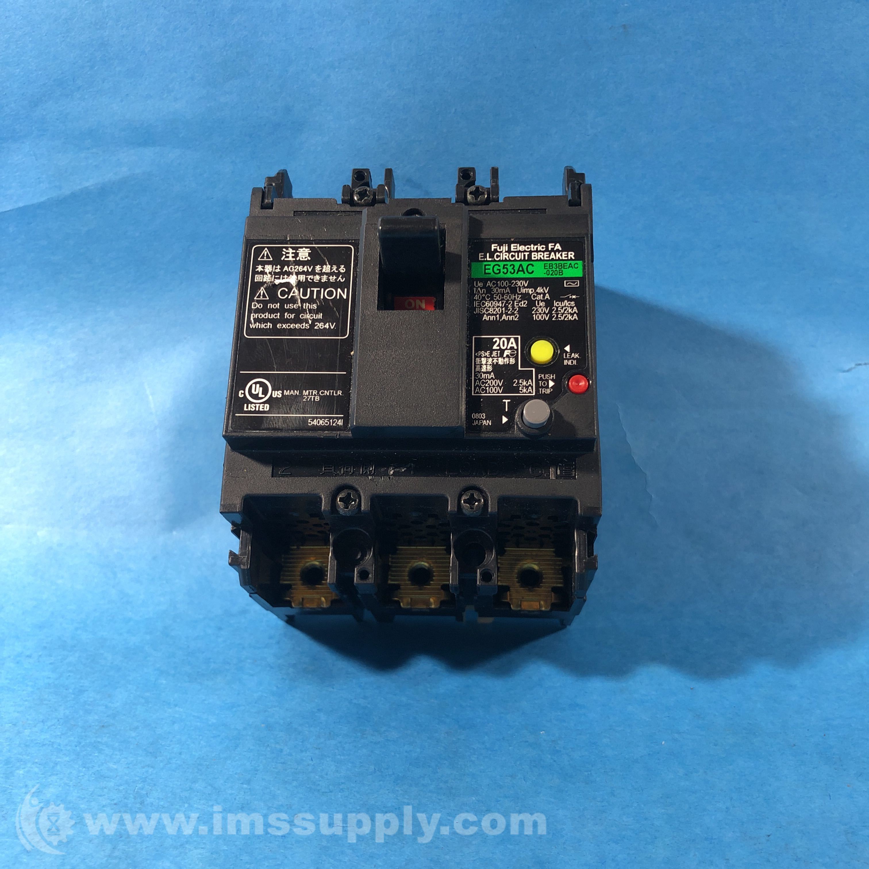 Fuji Electric EB3BEAC-020B Earth Leakage Circuit Breaker, 20A - IMS Supply