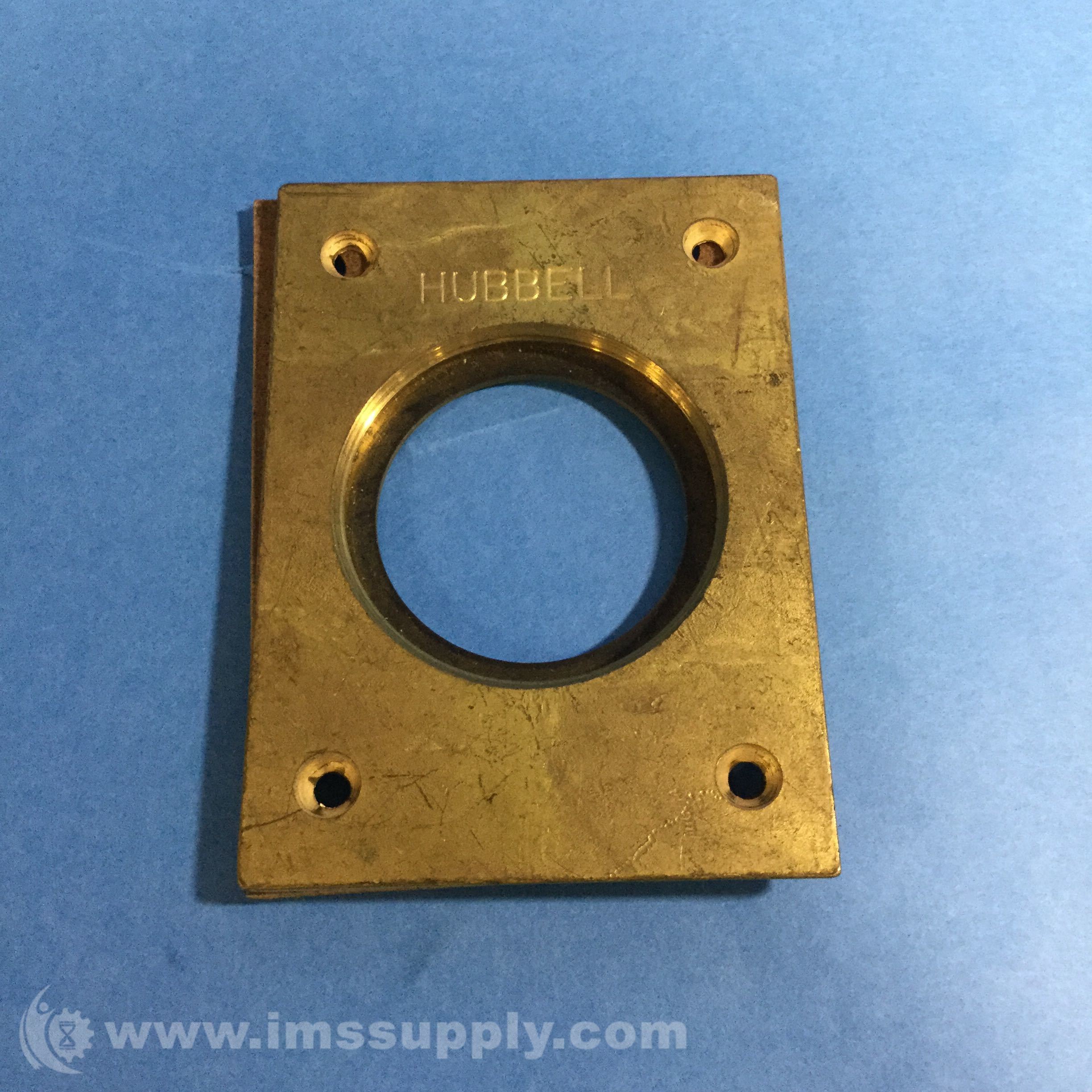 Hubbell 232A Brass Floor Outlet Plate Recepticle Cover - IMS Supply