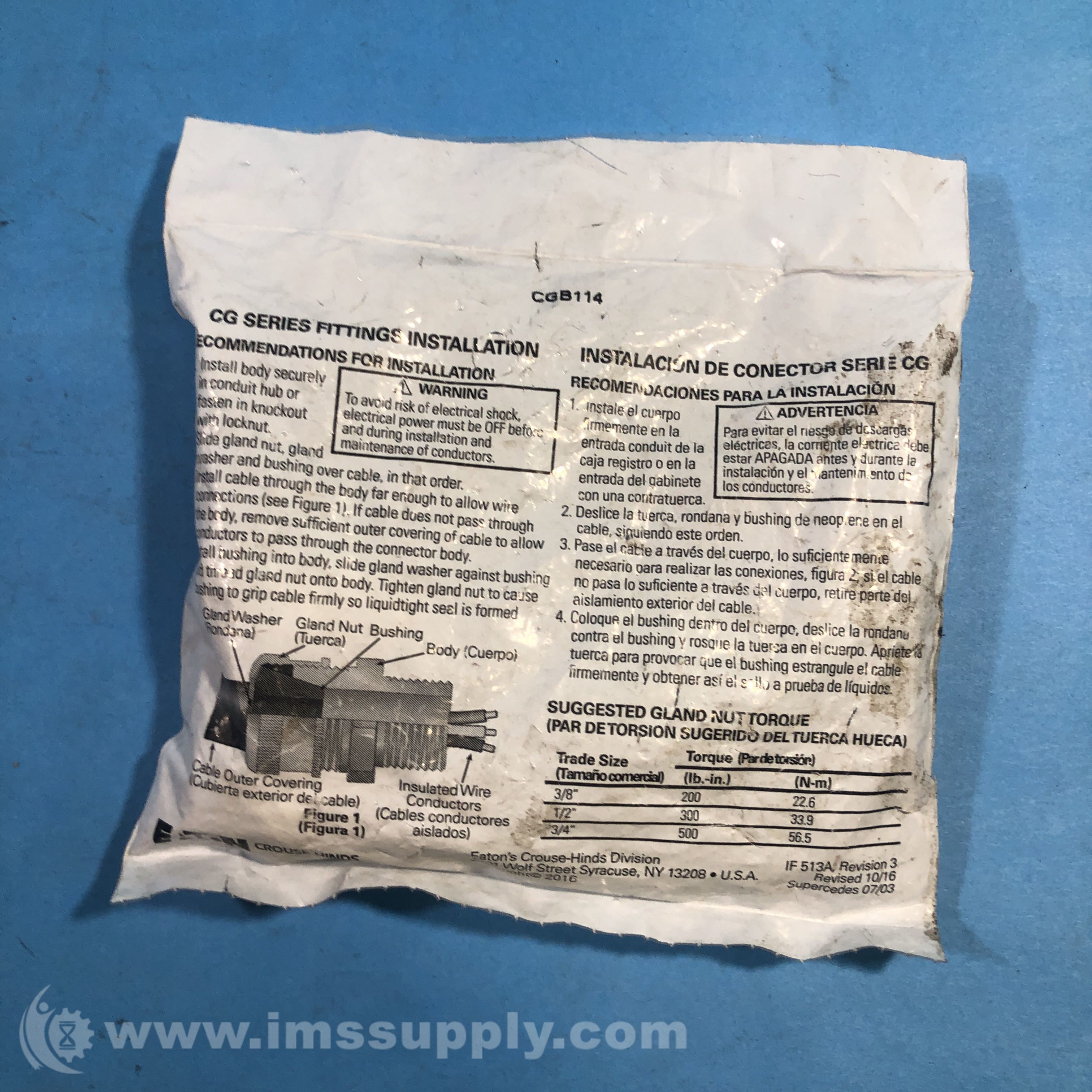 Crouse Hinds cgb114 Steel Non-armoured Cable Gland - IMS Supply