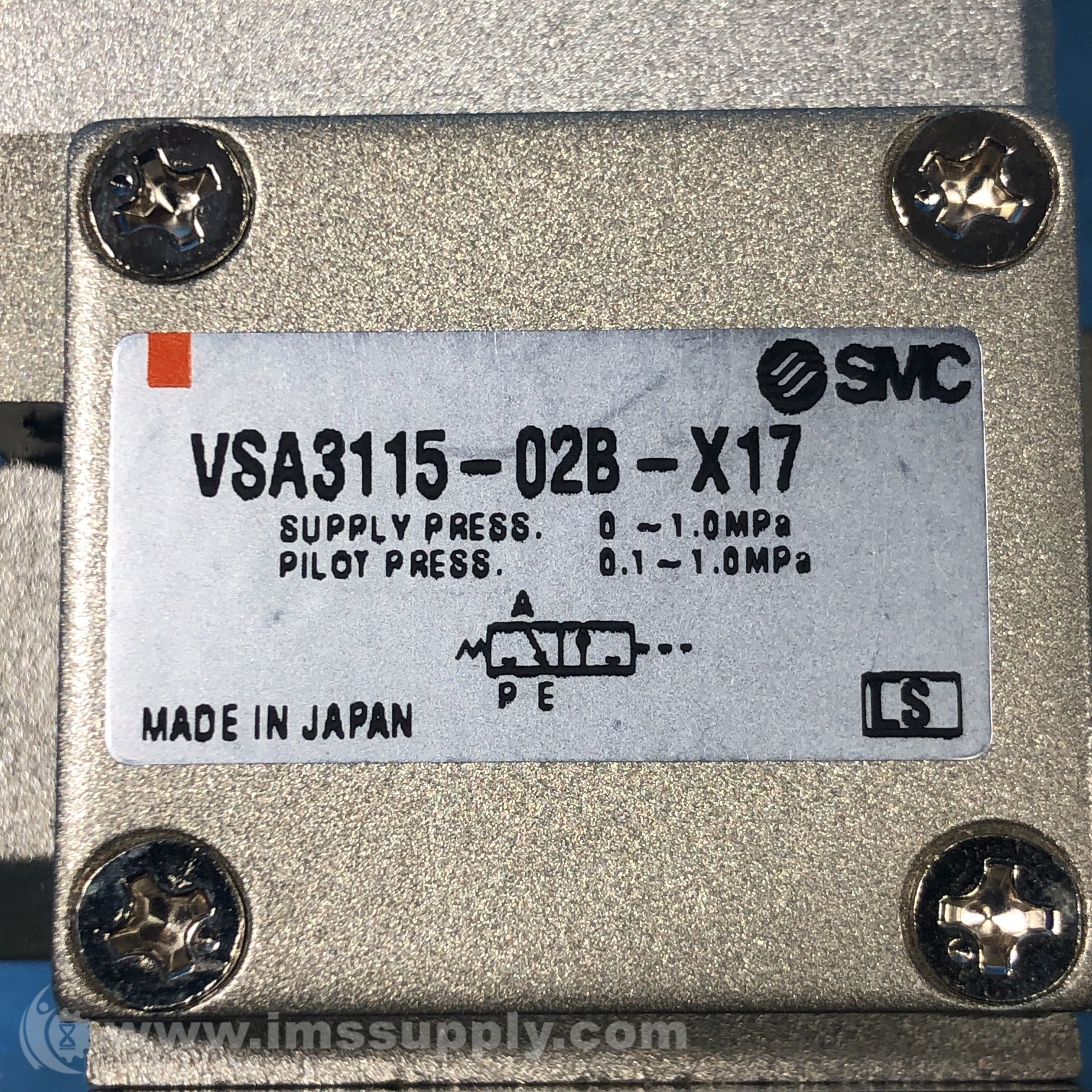 SMC VSA3115-02B-X17 Air Operated Valve - IMS Supply