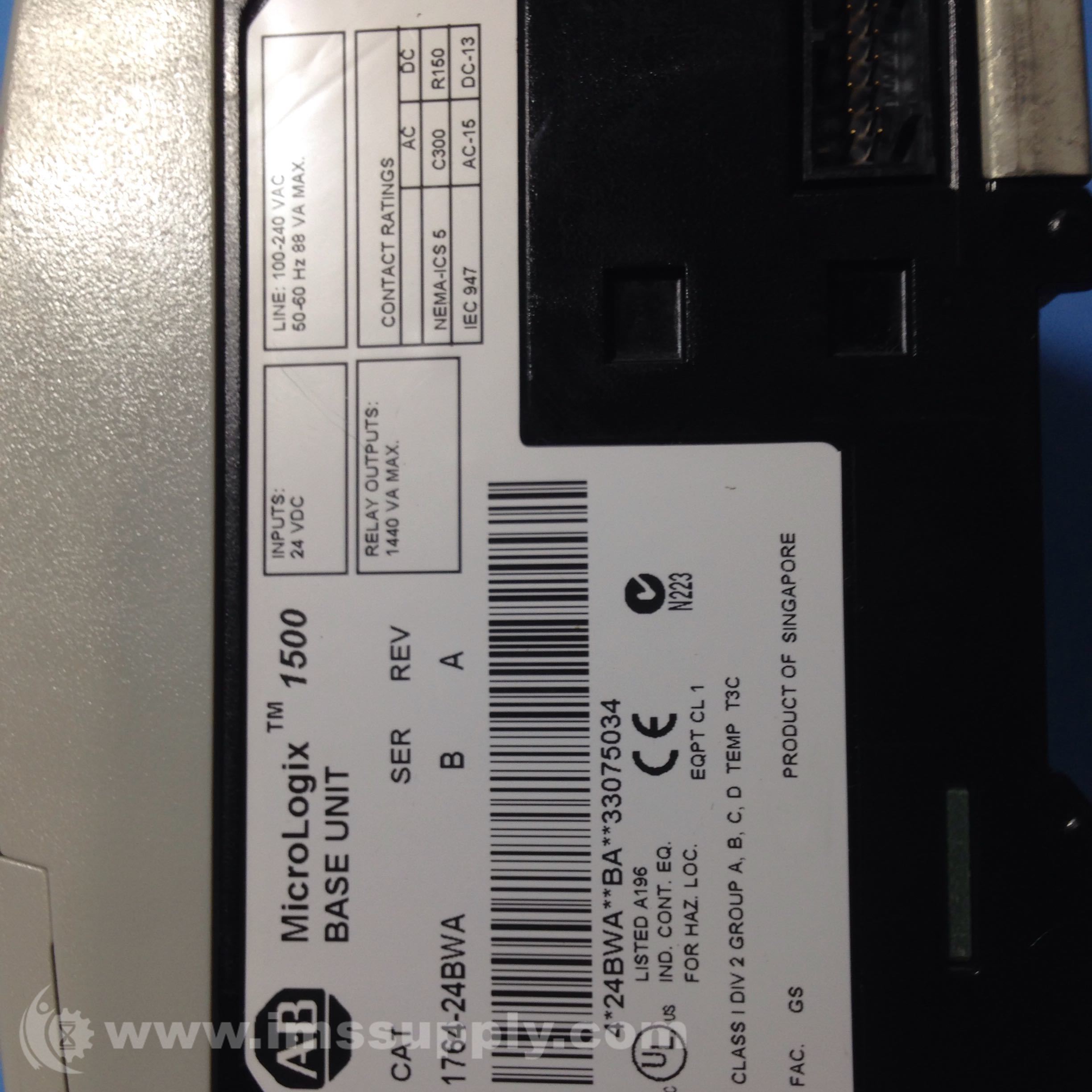 Allen Bradley 1764-24BWA MicroLogix 1500 Base Unit - IMS Supply