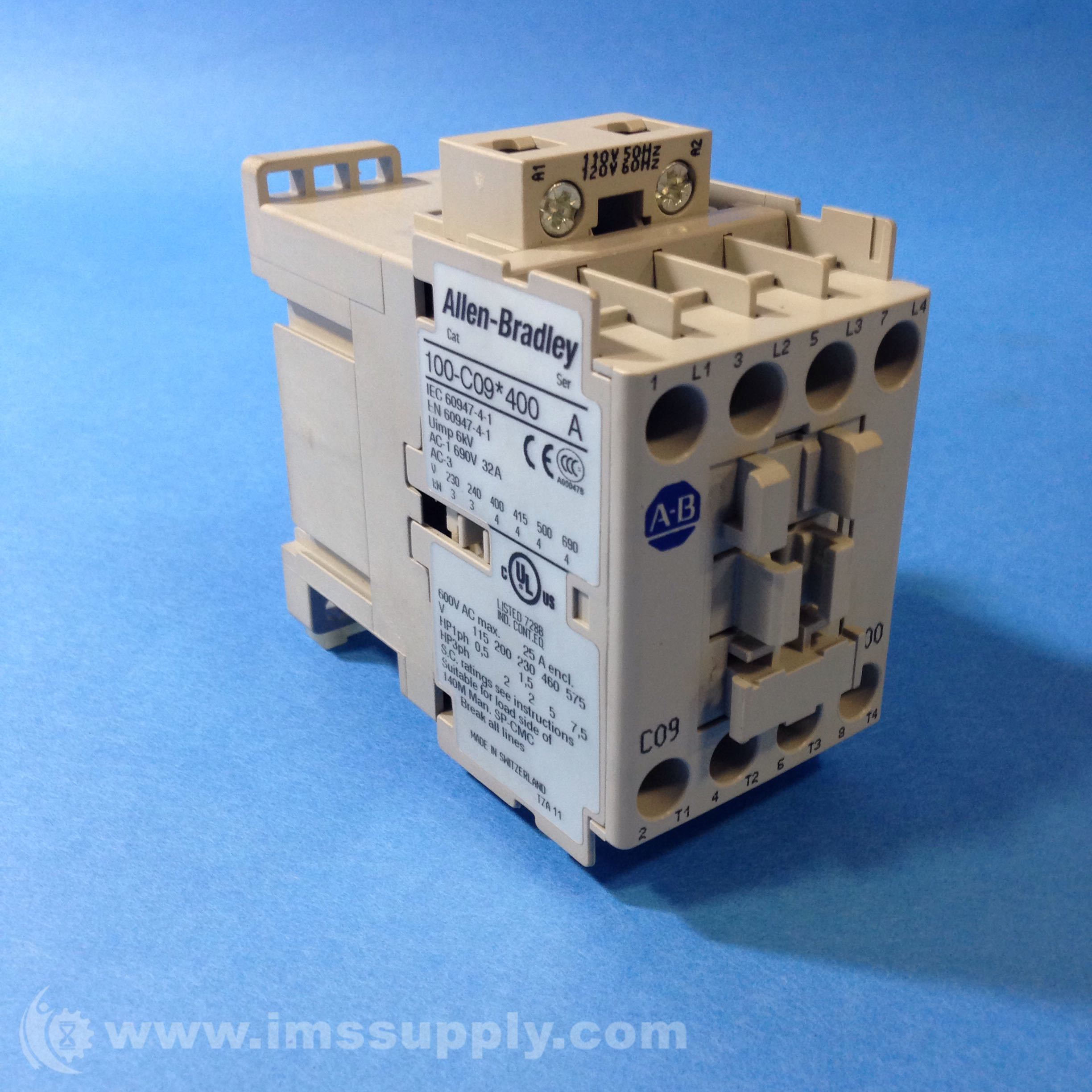 Allen Bradley 100-C09*400 Contactor 110/120V Coil 600V - IMS Supply