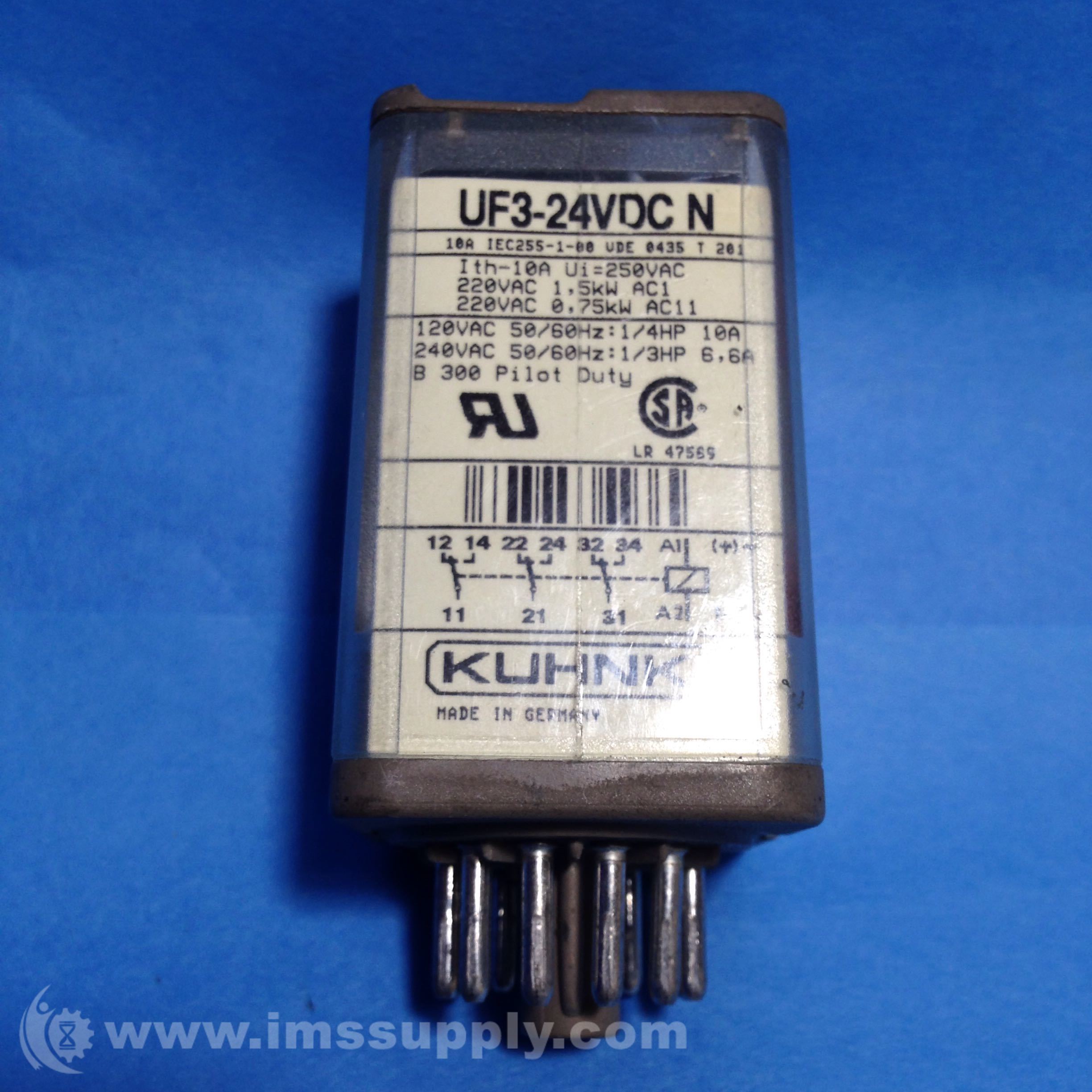 Kuhnke Automation UF3-24VDCN 10A 250VAC 11PIN 24VDC Relay - IMS Supply