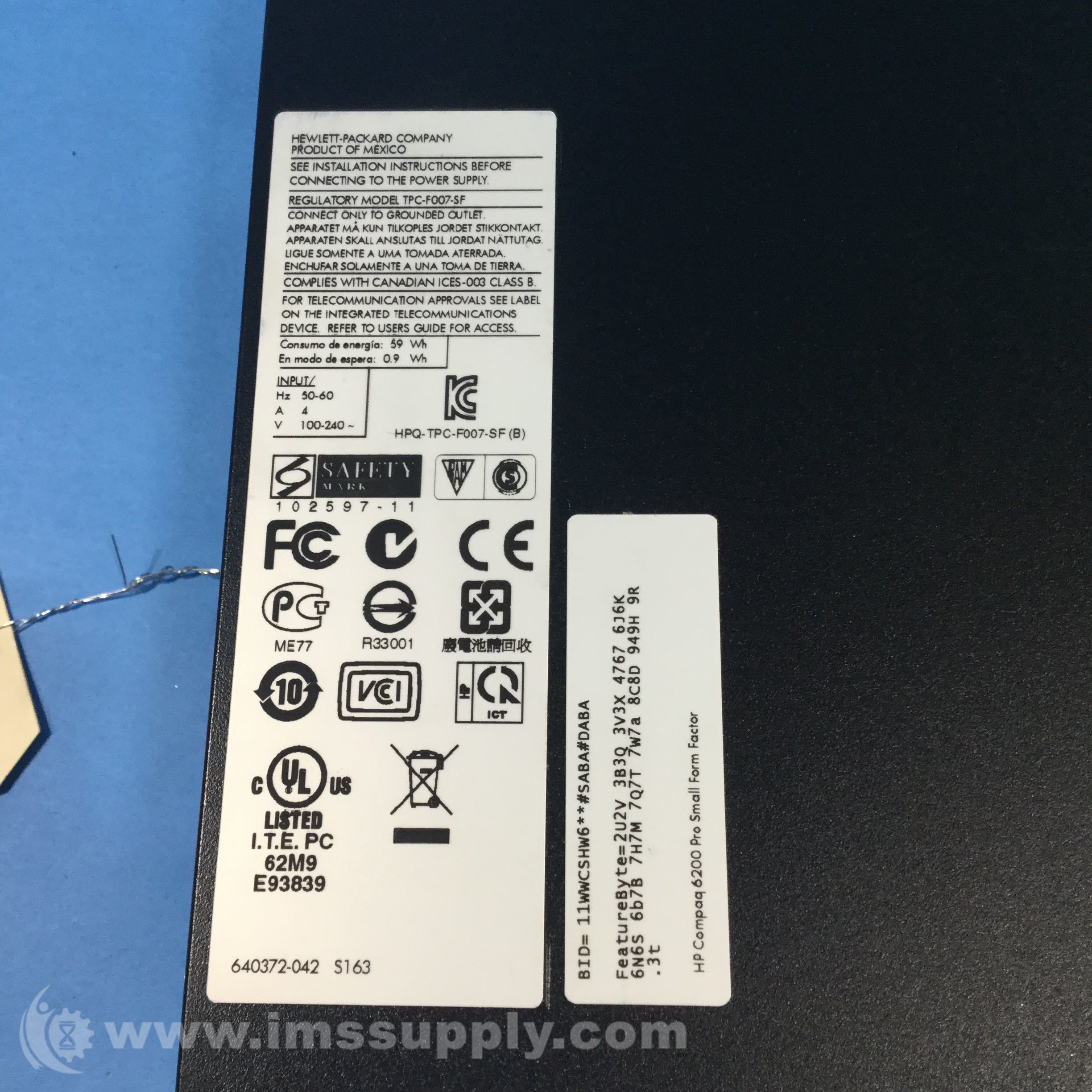 HP HPQ-TPC-F007-SF - IMS Supply