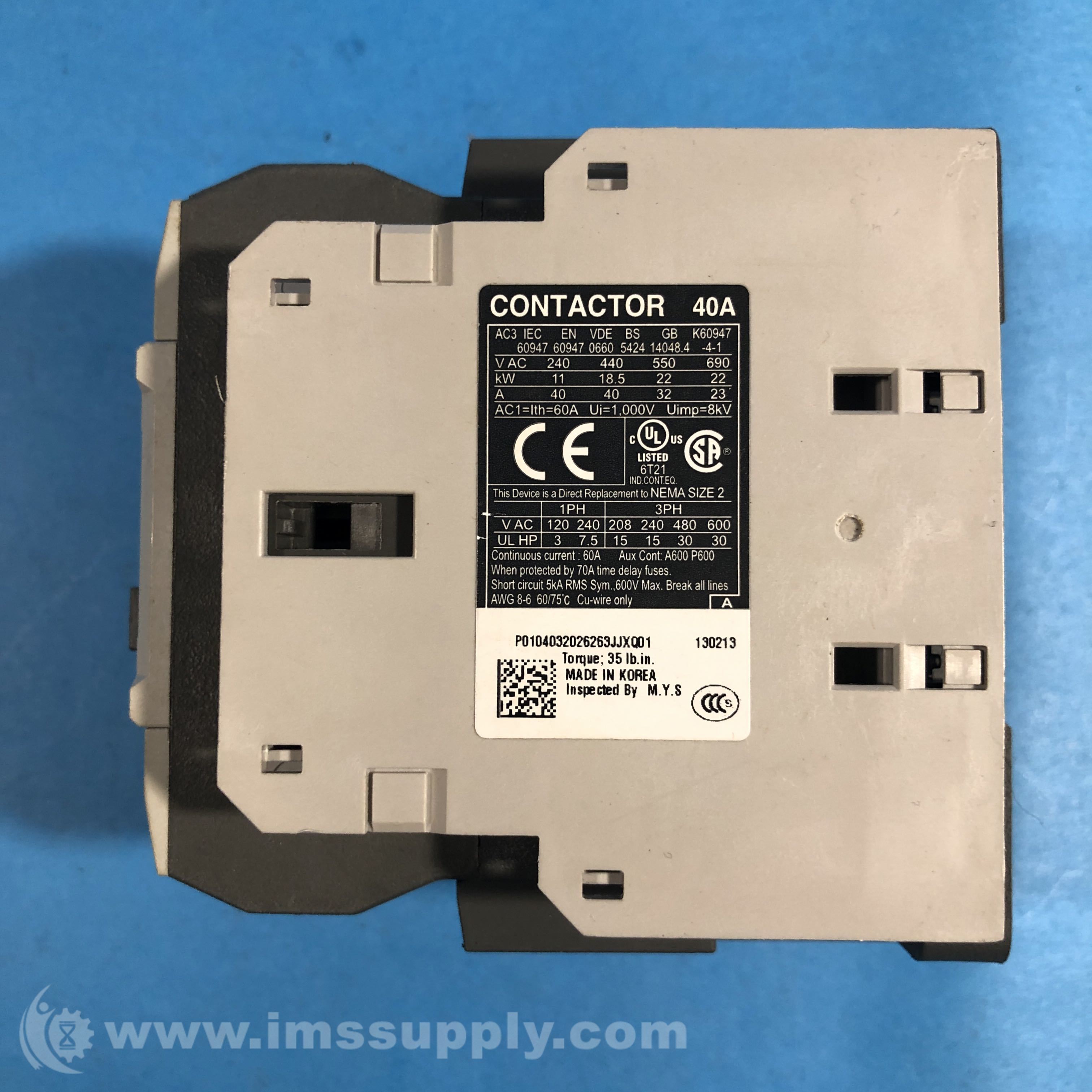 Cerus MRC-40A Contactor, 3P 40A 220V - IMS Supply